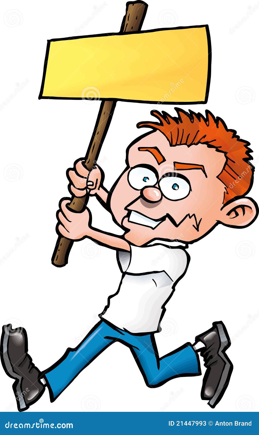 Cartoon Man with Blank Protest Board Stock Vector - Illustration of ... Cartoon Man with Blank Protest Board Stock Vector - Illustration of ...