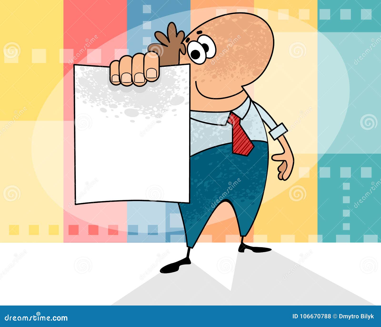 Cartoon man with a blank stock vector. Illustration of advertisement ...