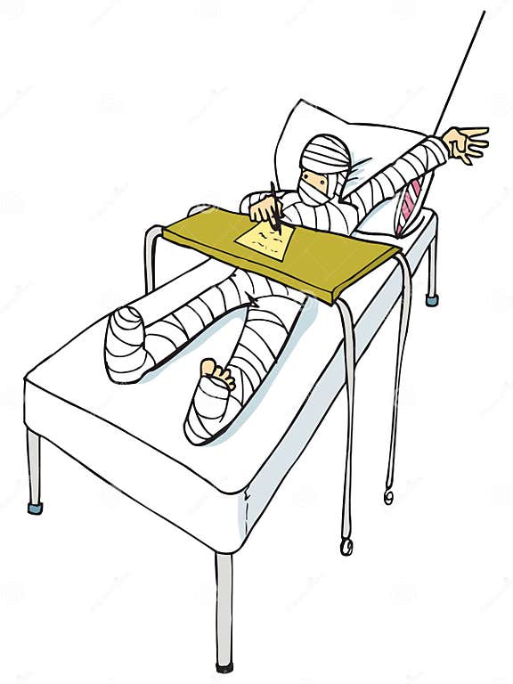 Cartoon of Man with a Body Cast Stock Vector - Illustration of ...