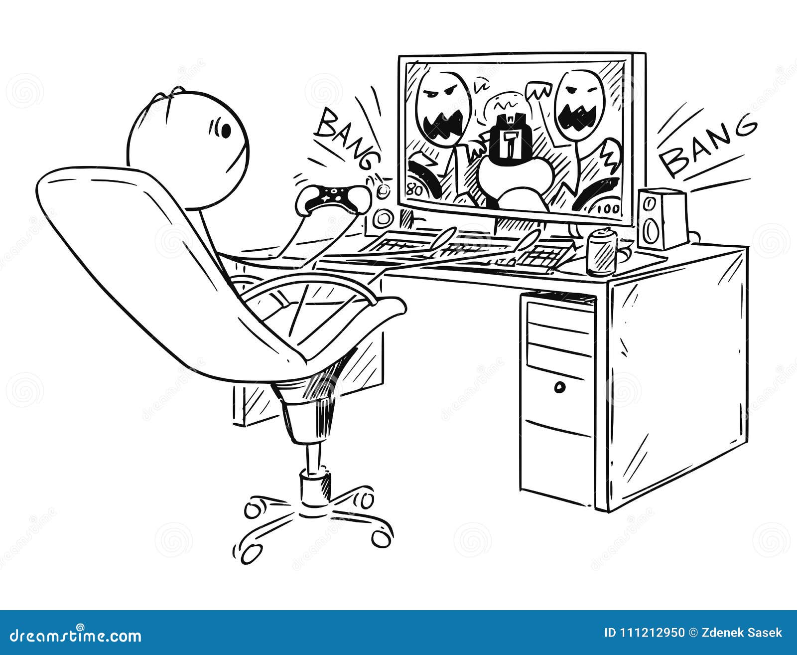 Cartoon Boy Playing Computer Game Stock Illustrations – 1,157 Cartoon ...