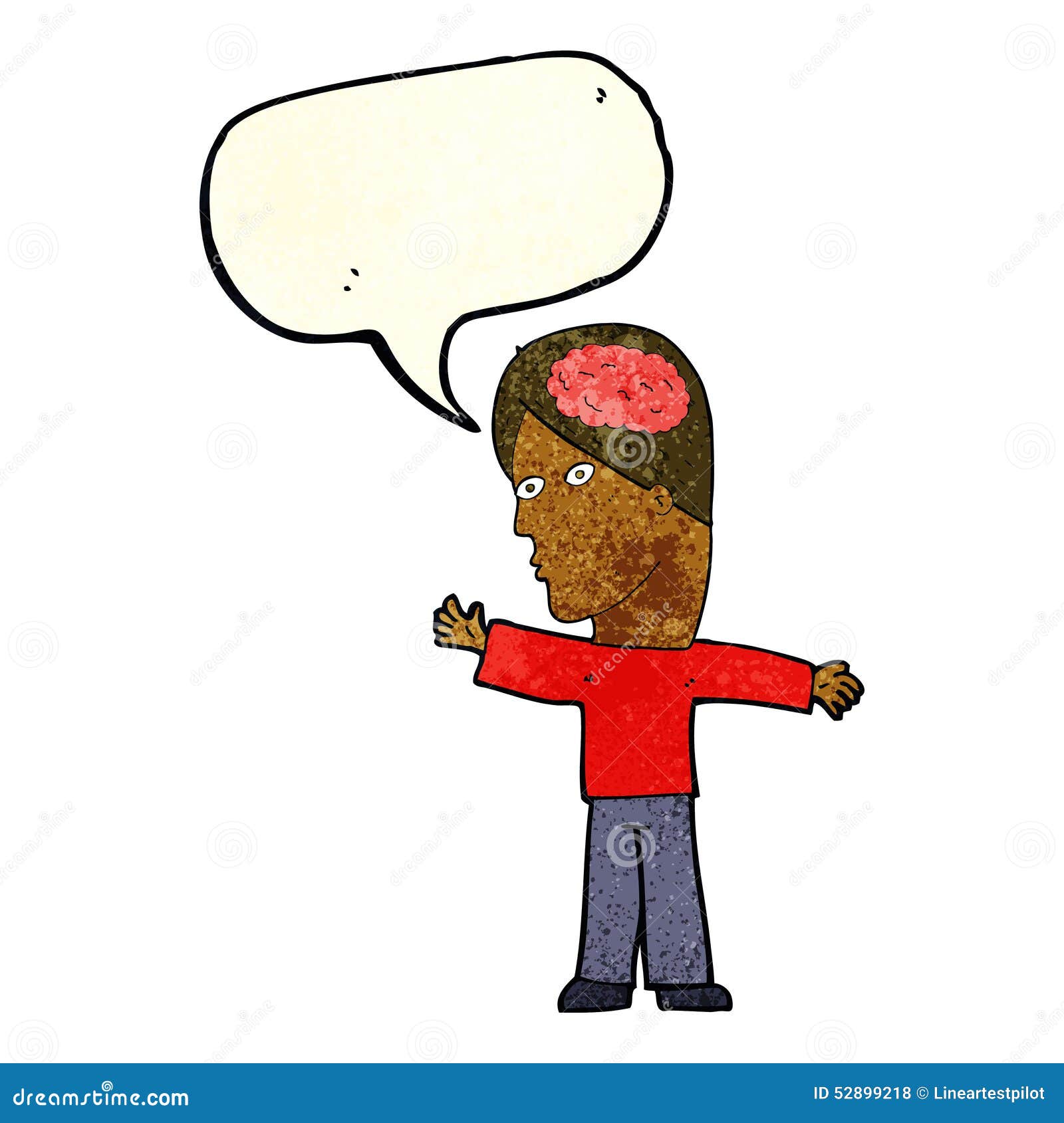 Brain With Speech Bubble And Question Mark Cartoon Vector ...