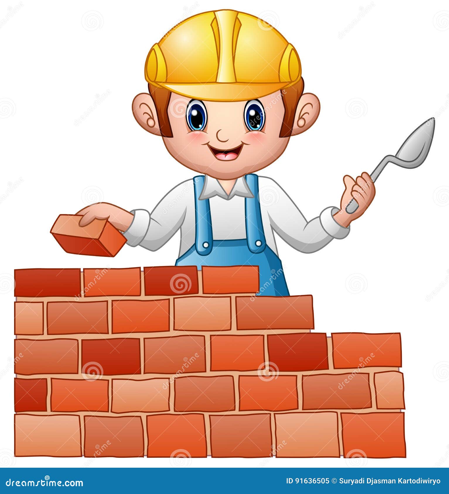 Cartoon man builder stock vector. Illustration of people - 91636505