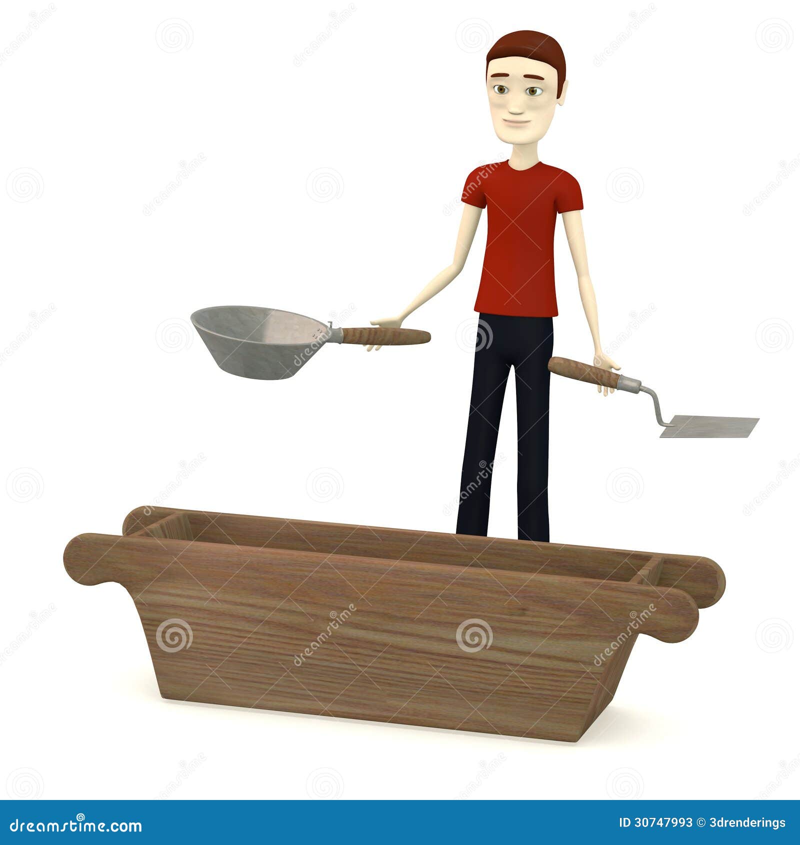 Cartoon Man with Building Tools Stock Illustration - Illustration of ...