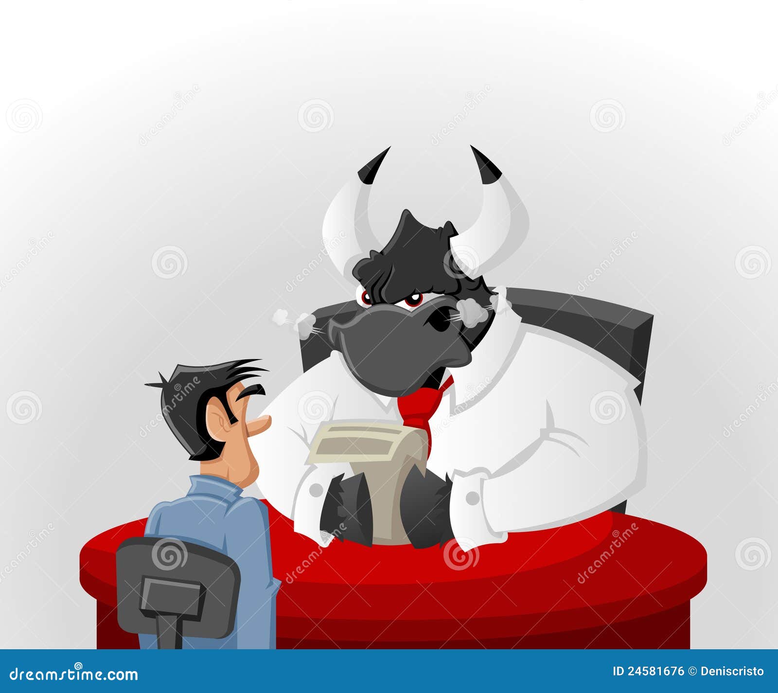Cartoon man and bull stock vector. Illustration of surprise - 24581676