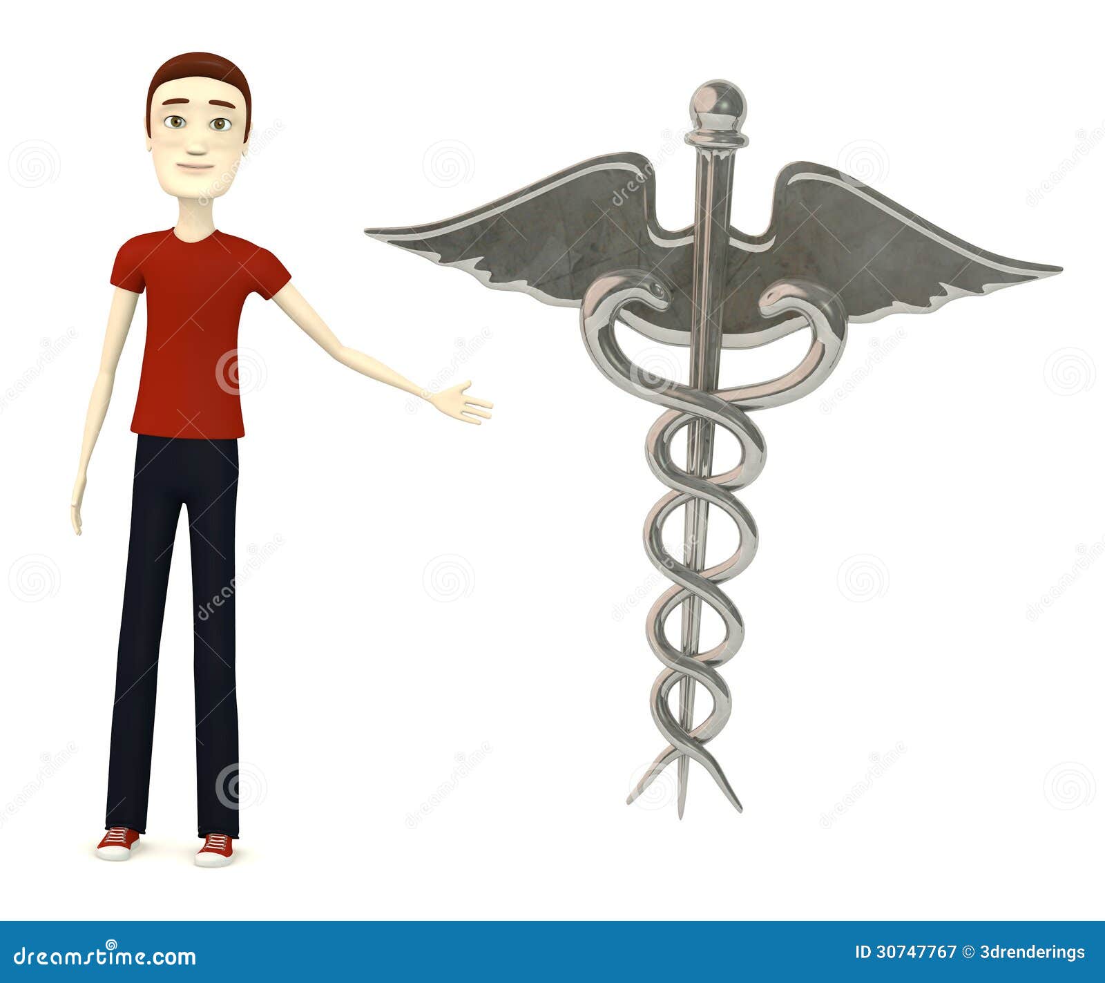 Cartoon Man With Caduceus Royalty-Free Stock Photography ...