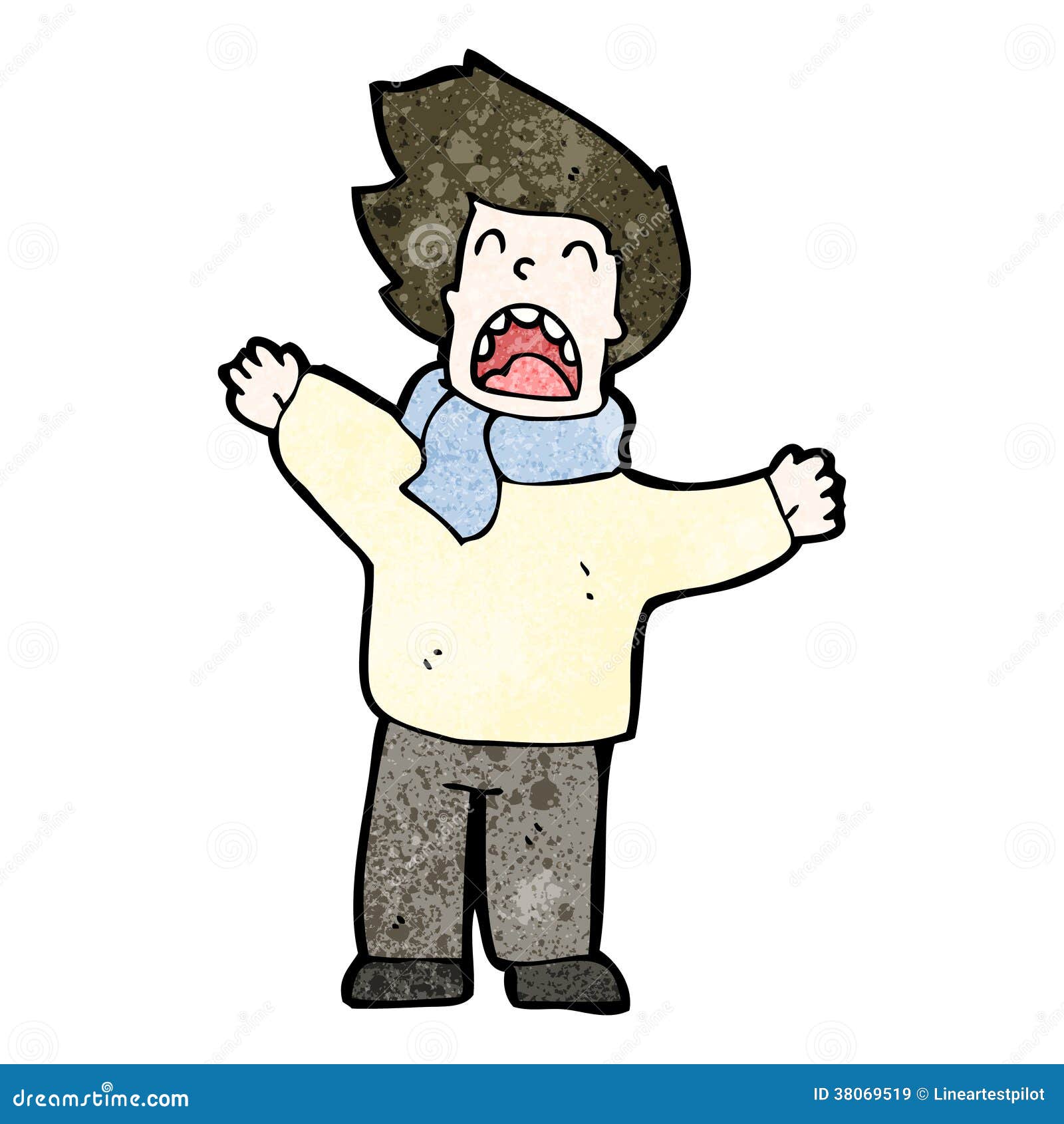 Cartoon man calling out stock vector. Illustration of retro - 38069519