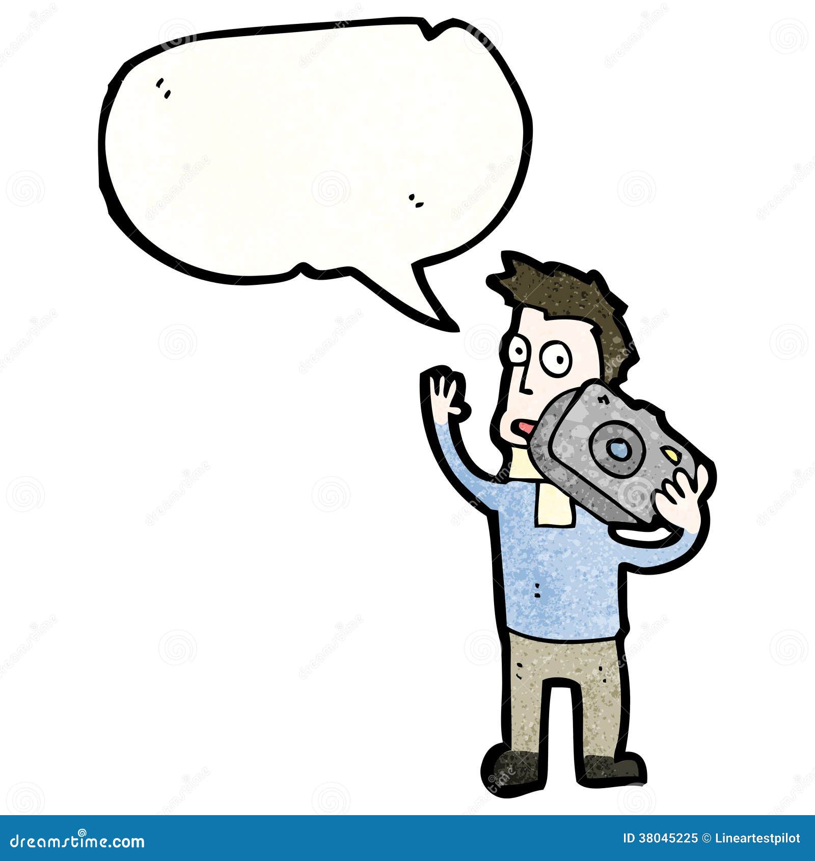 Cartoon man with camera stock vector. Illustration of artwork - 38045225