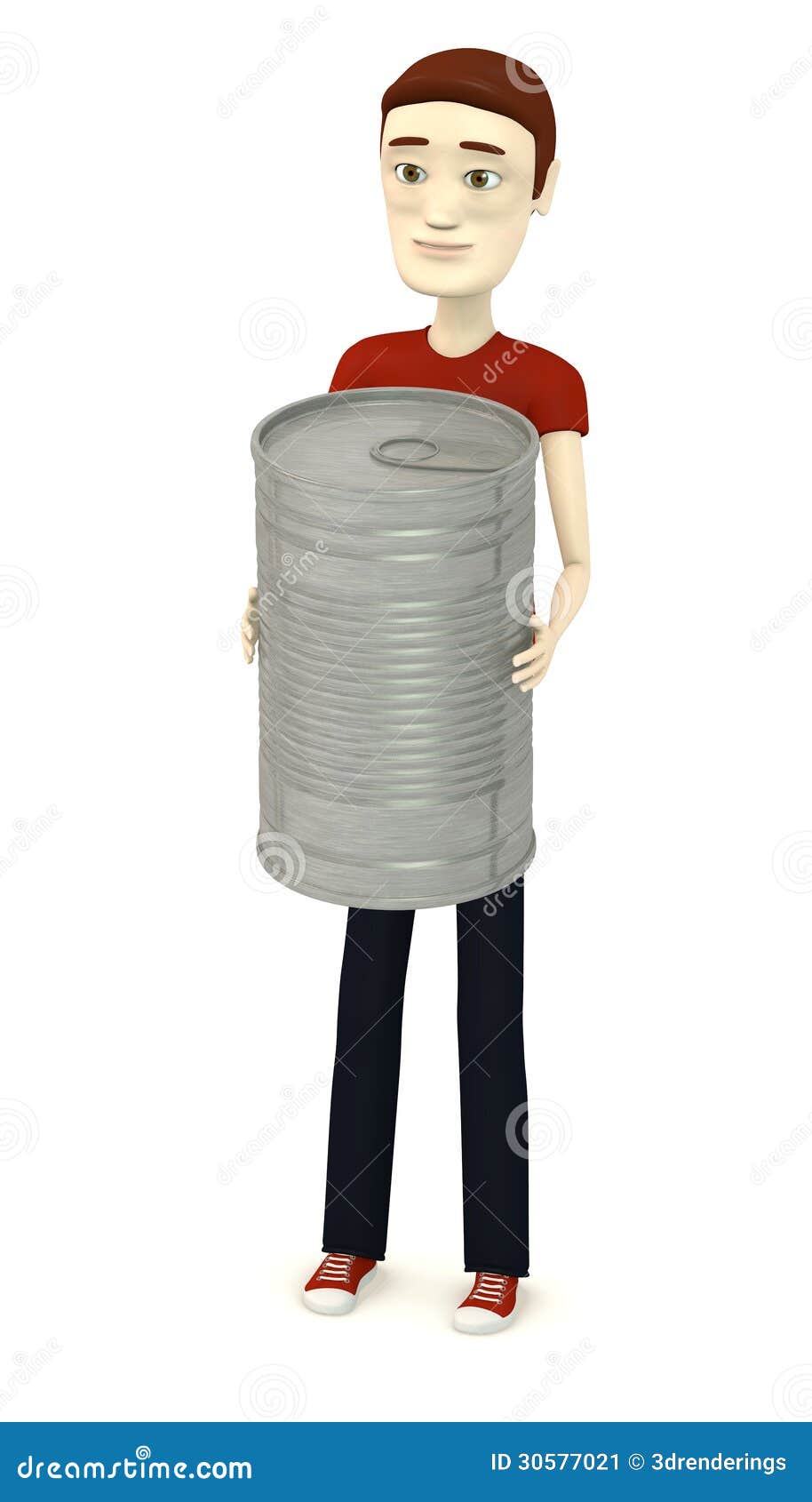 Cartoon man with can stock illustration. Illustration of meal - 30577021