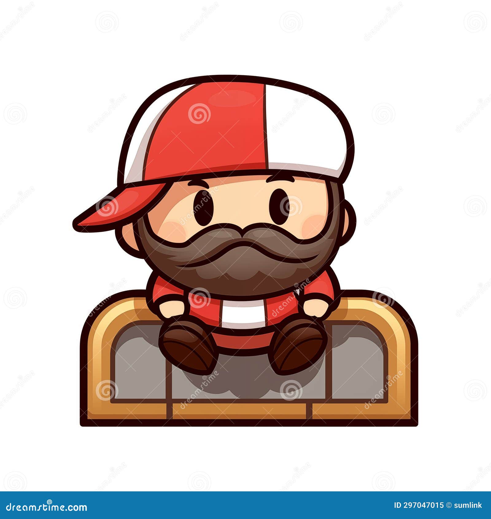 Cartoon man with cap stock illustration. Illustration of sketch - 297047015