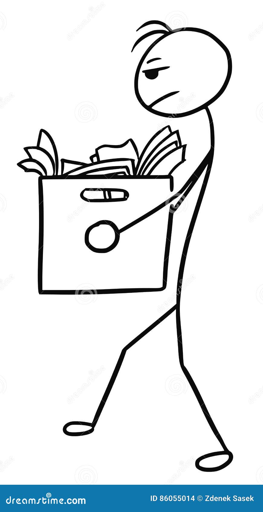 Cartoon of Man Carrying Box of Office Paper Stock Vector - Illustration ...
