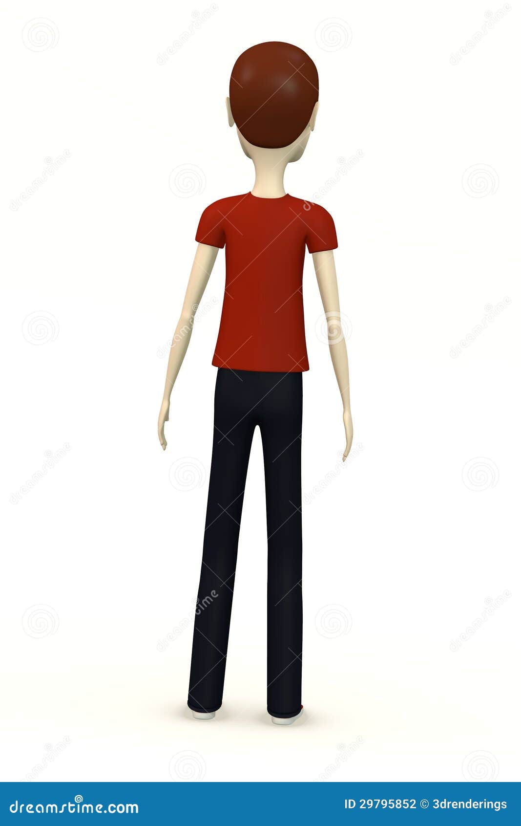 Cartoon Man in Casual Clothes from Back Stock Illustration ...