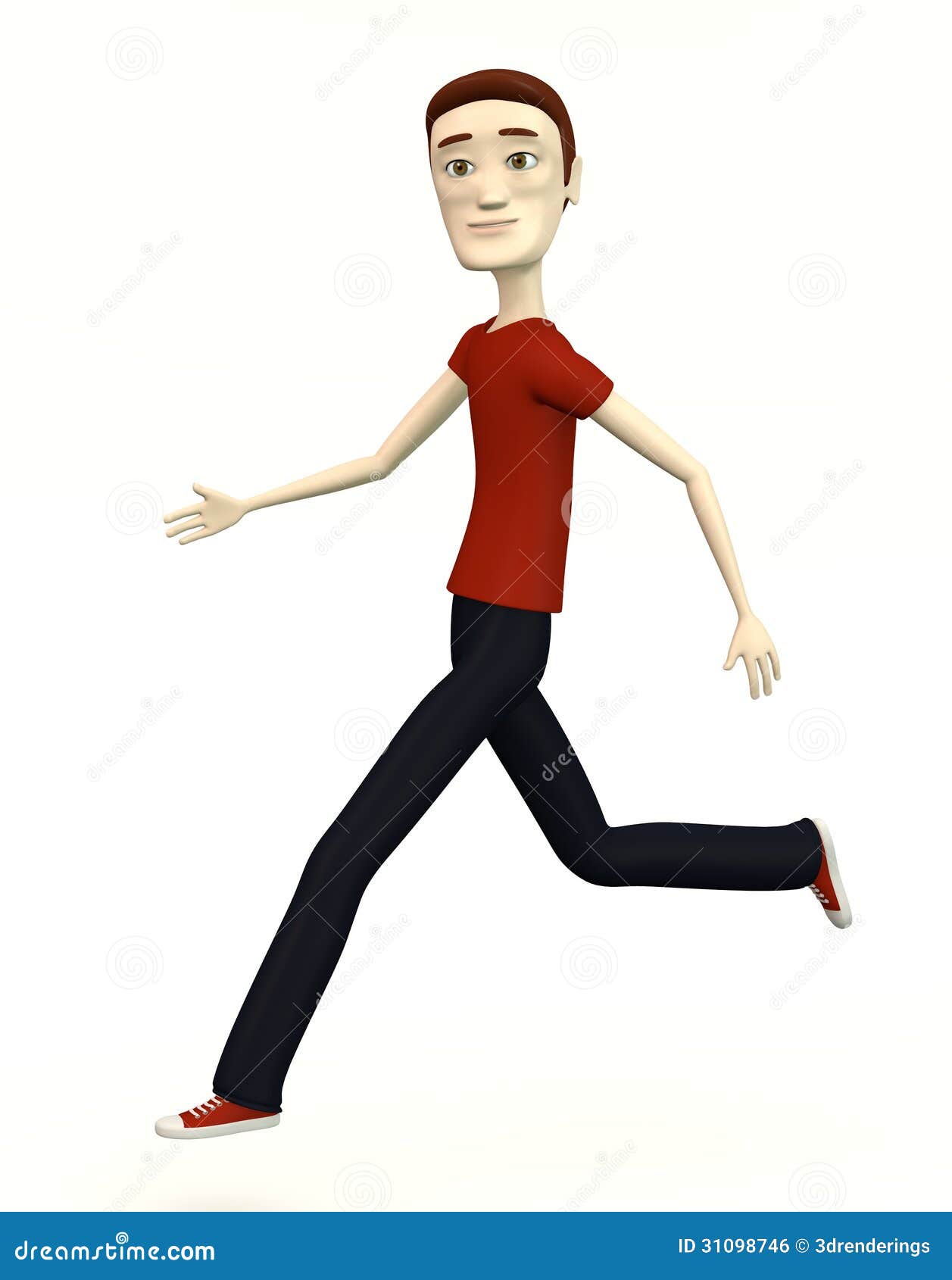 Cartoon Man in Casual Clothes- Running Stock Illustration ...