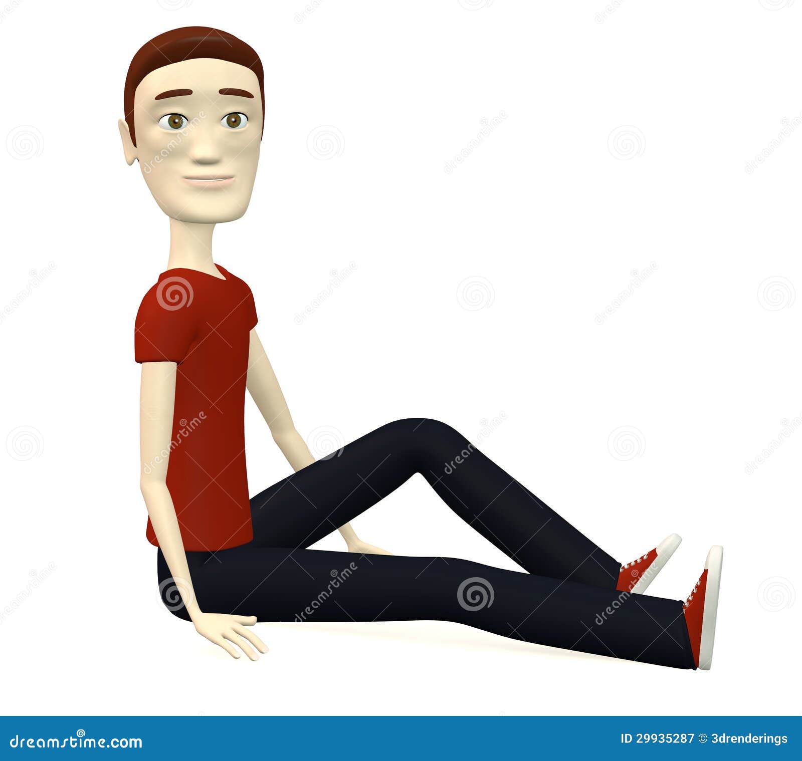 Cartoon Man in Casual Clothes- Sit Stock Illustration - Illustration of ...