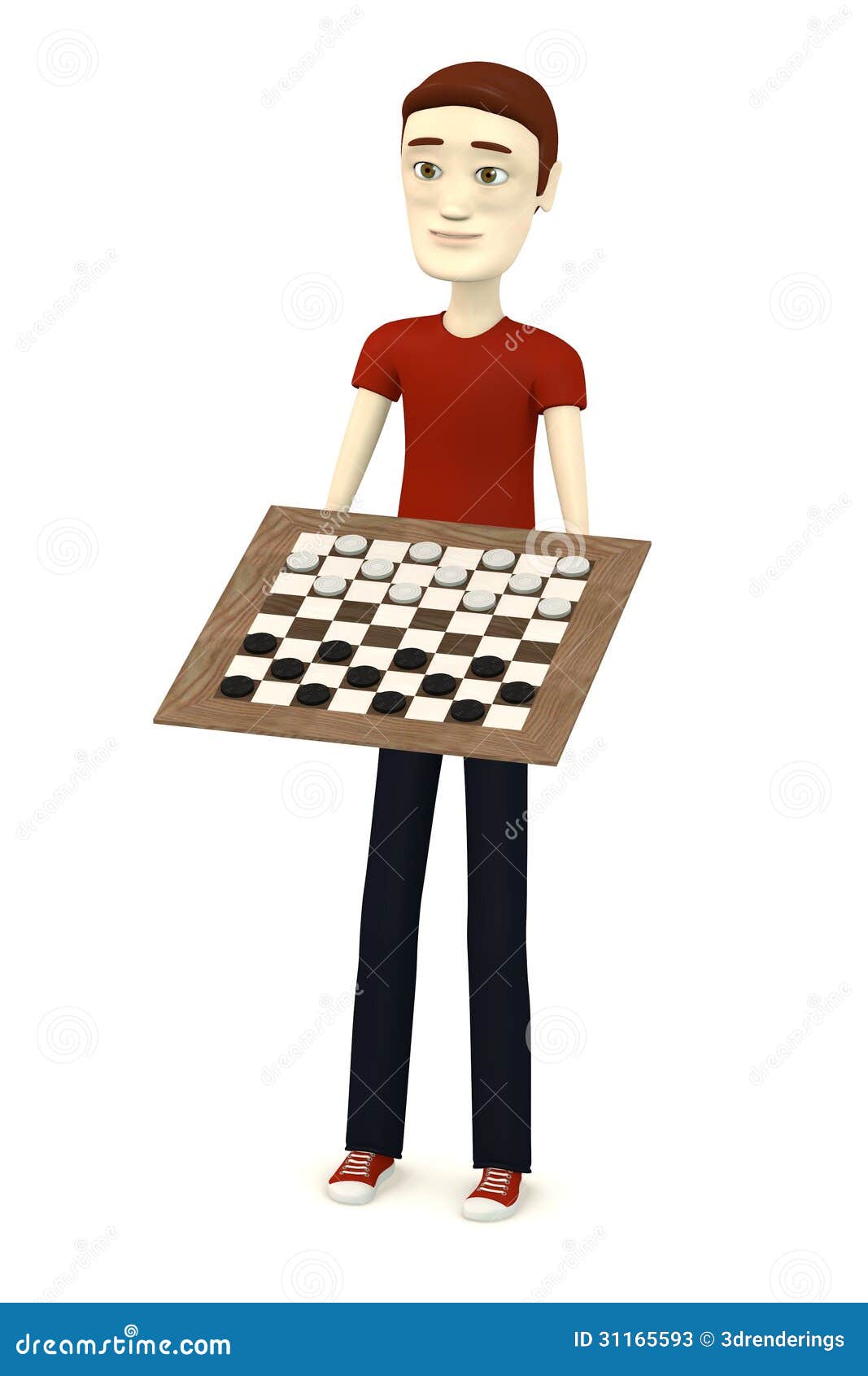 Cartoon man with checkers stock illustration. Illustration of cartoon ...