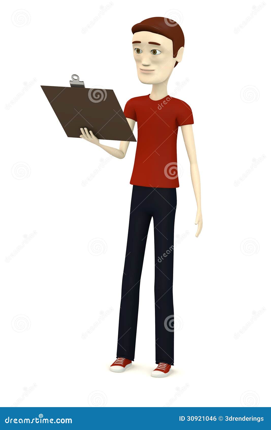 Cartoon man with cliboard stock illustration. Illustration of human ...