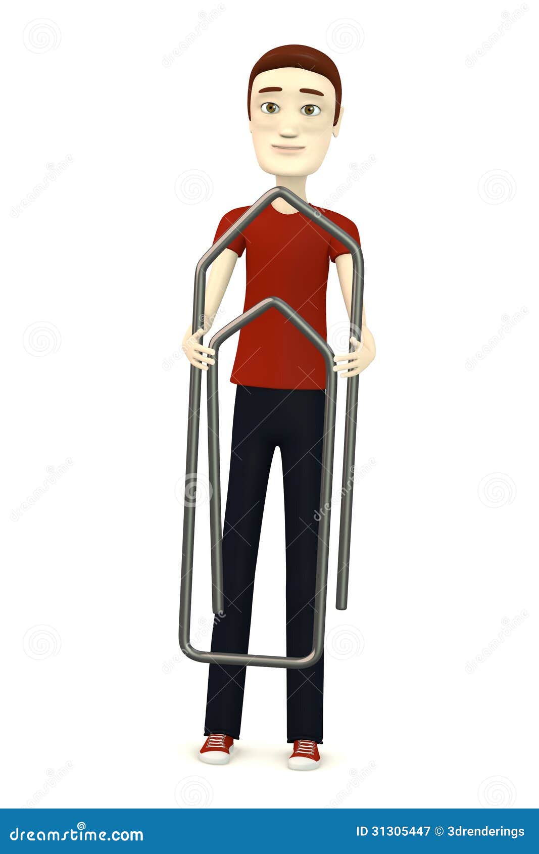 Cartoon man with clip stock illustration. Illustration of cartoon ...