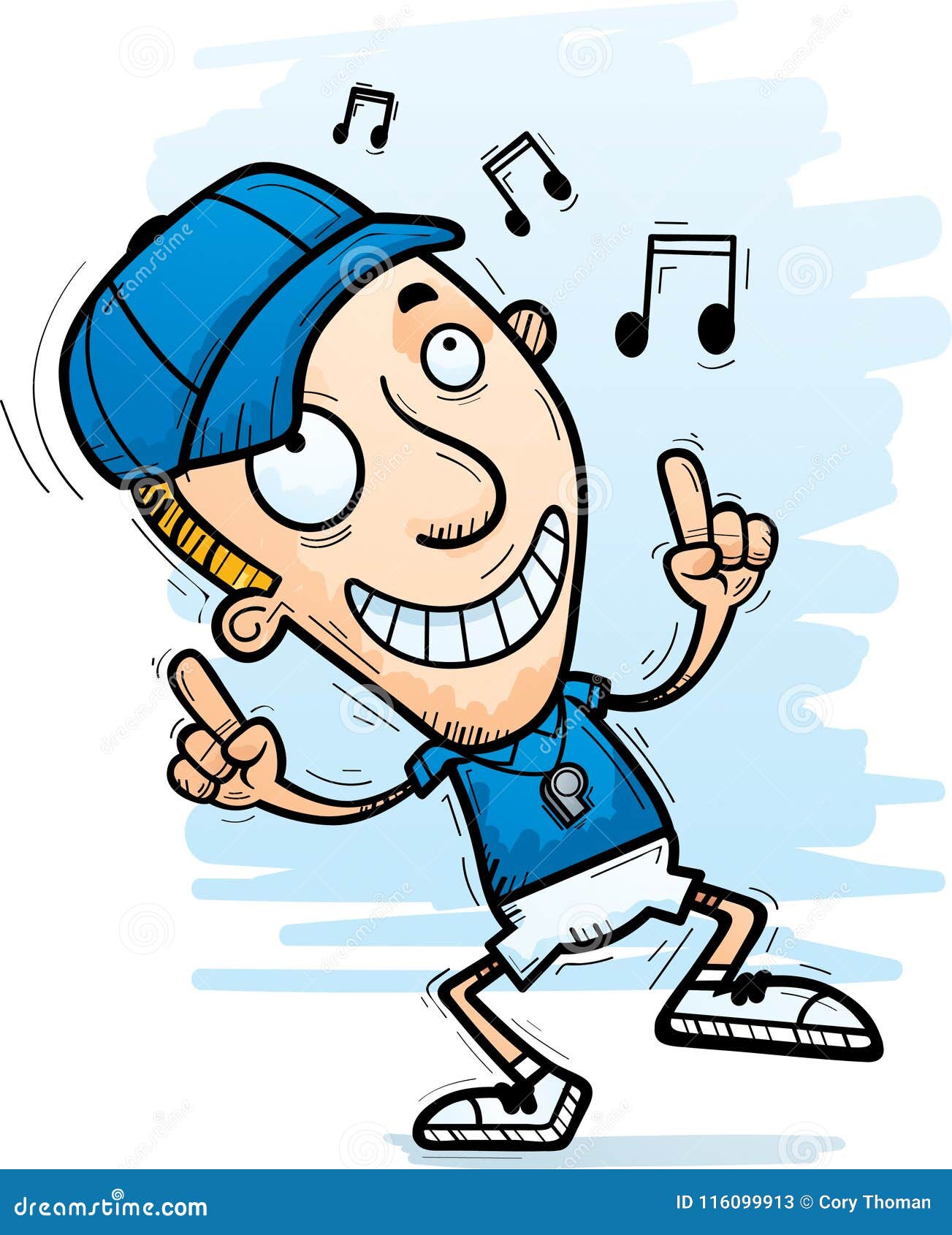 Cartoon Man Coach Dancing stock vector. Illustration of happy - 116099913