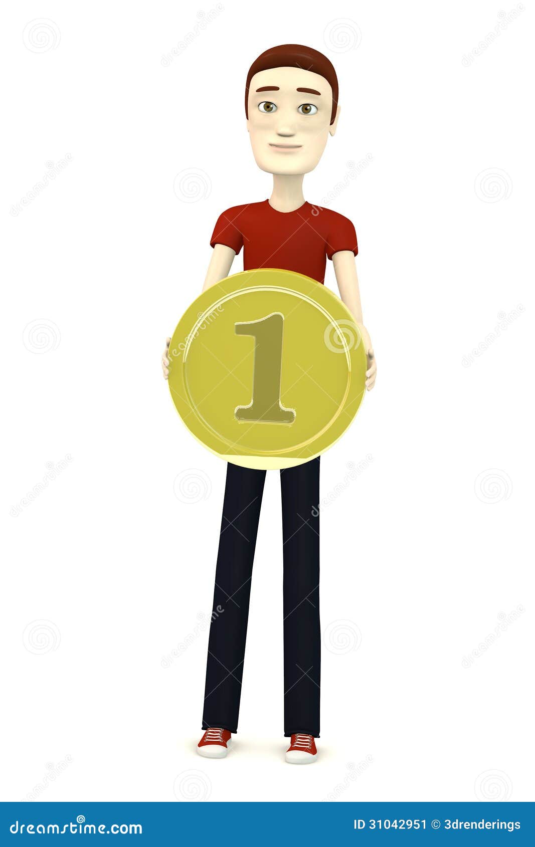 Cartoon man with coin stock illustration. Illustration of cartoon ...
