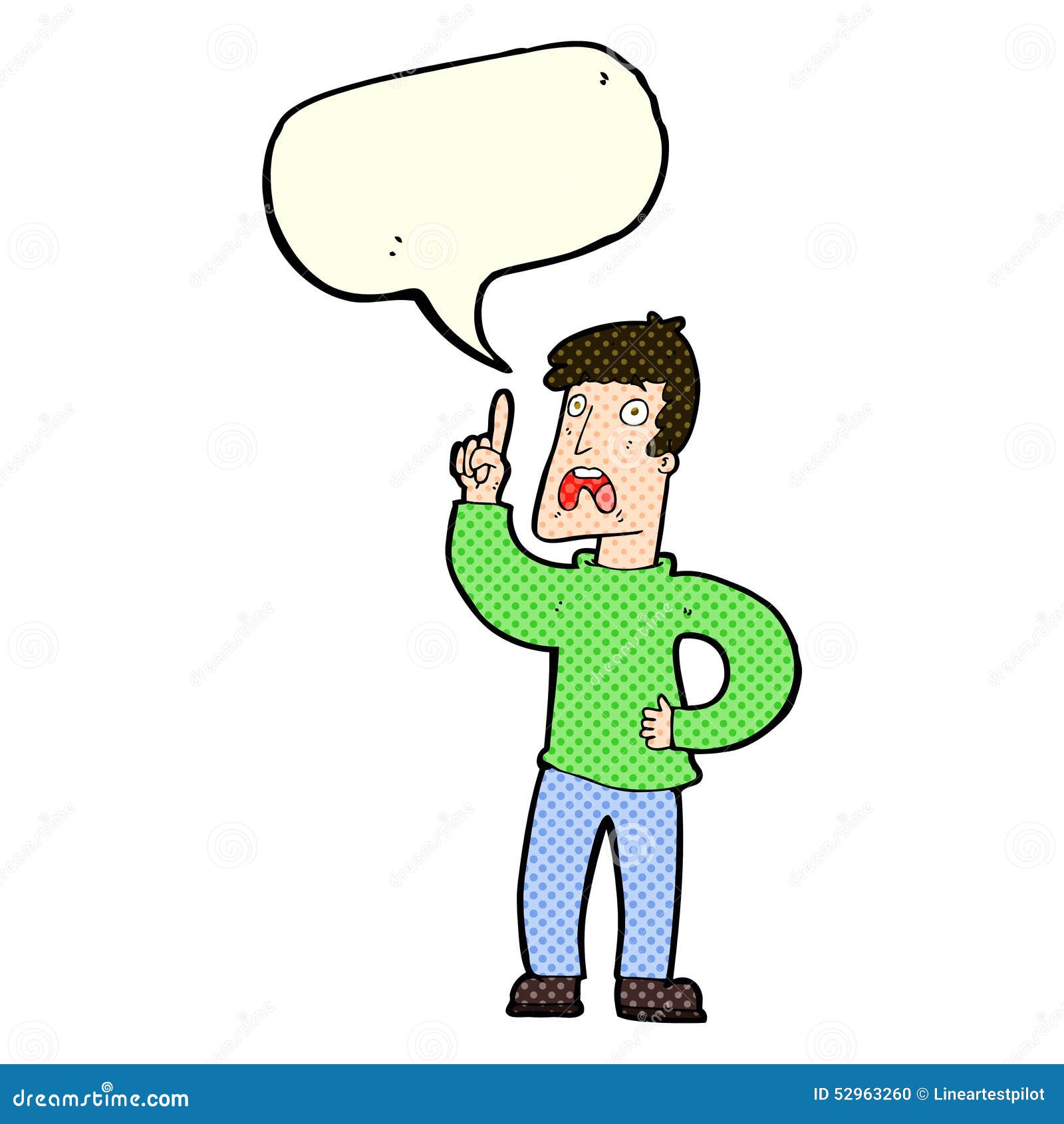 Cartoon Man with Complaint with Speech Bubble Stock Illustration ...