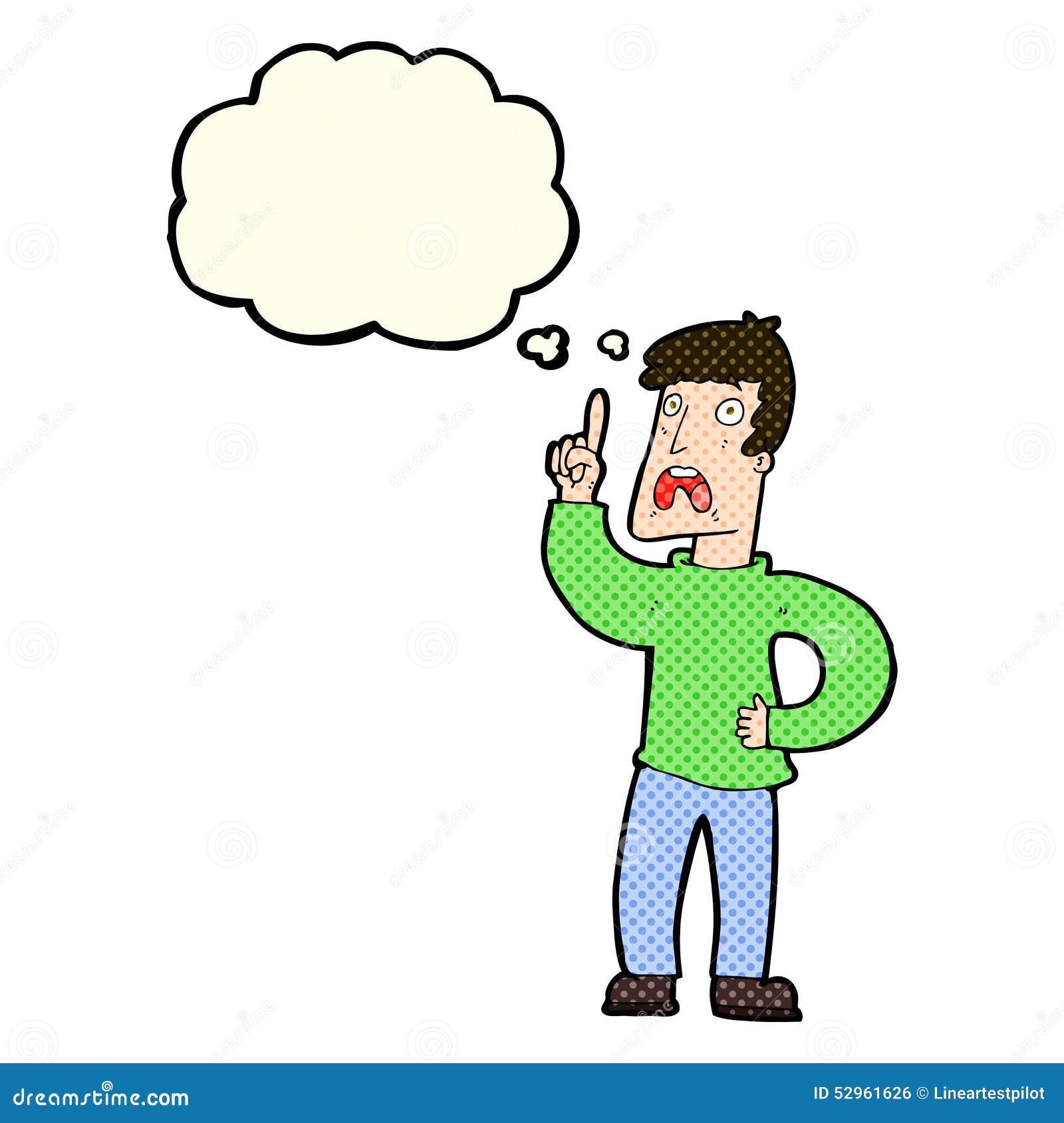 Cartoon Man with Complaint with Thought Bubble Stock Illustration ...