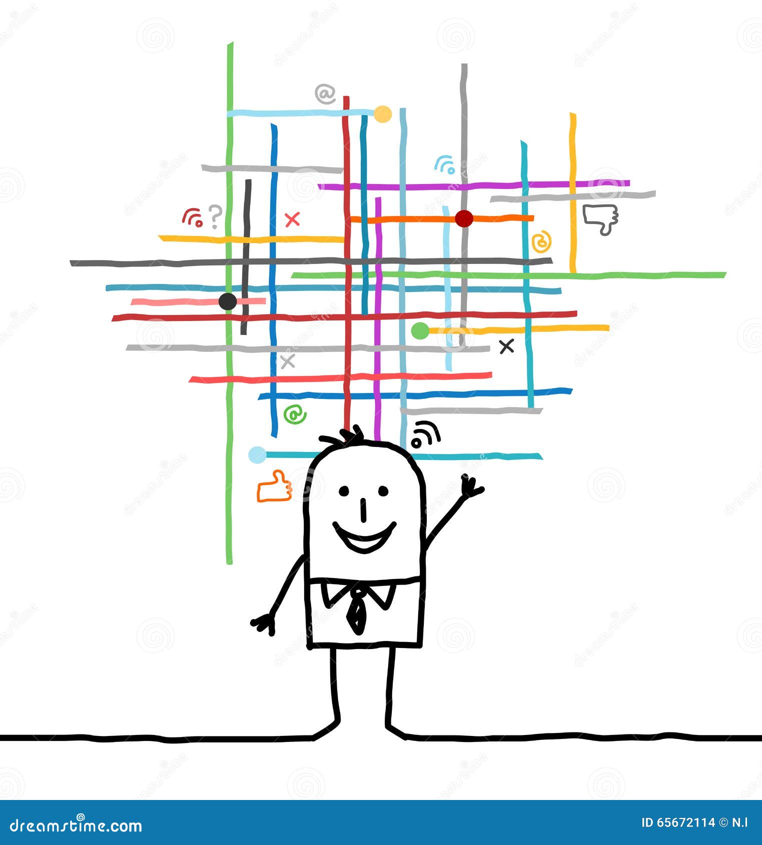 Social Media Connected Cartoon Stock Illustrations – 1,132 Social Media ...