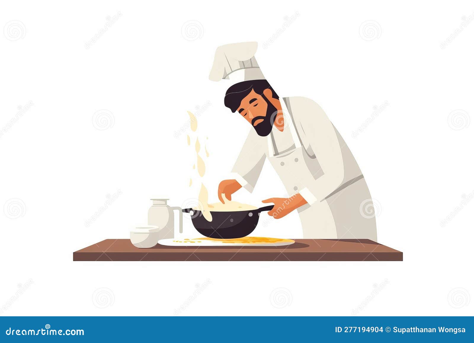 Cartoon Man Cooking in the Kitchen from Generative Ai Stock ...
