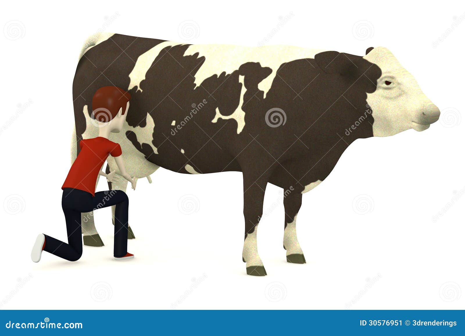 Cartoon man with cow stock illustration. Illustration of toon - 30576951