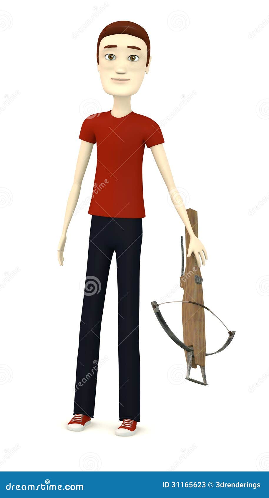 Cartoon man with crossbow stock illustration. Illustration of crossbow ...