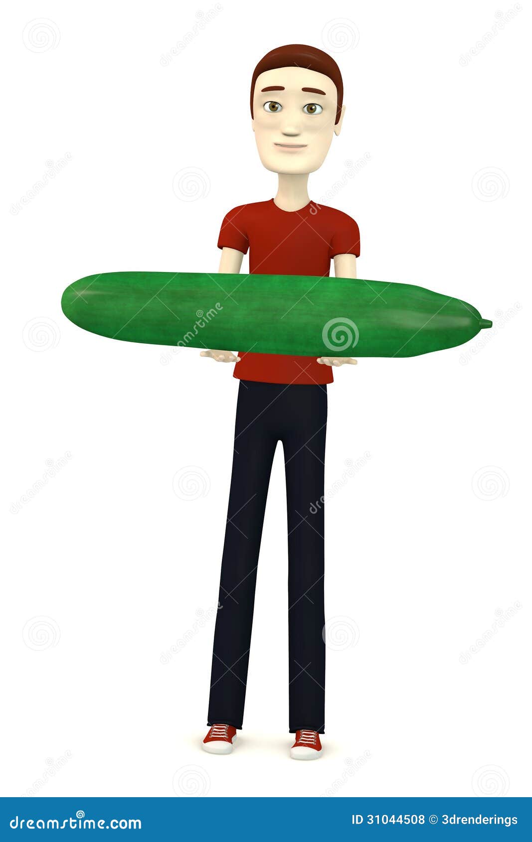 Cartoon man with cucumber stock illustration. Illustration of human ...
