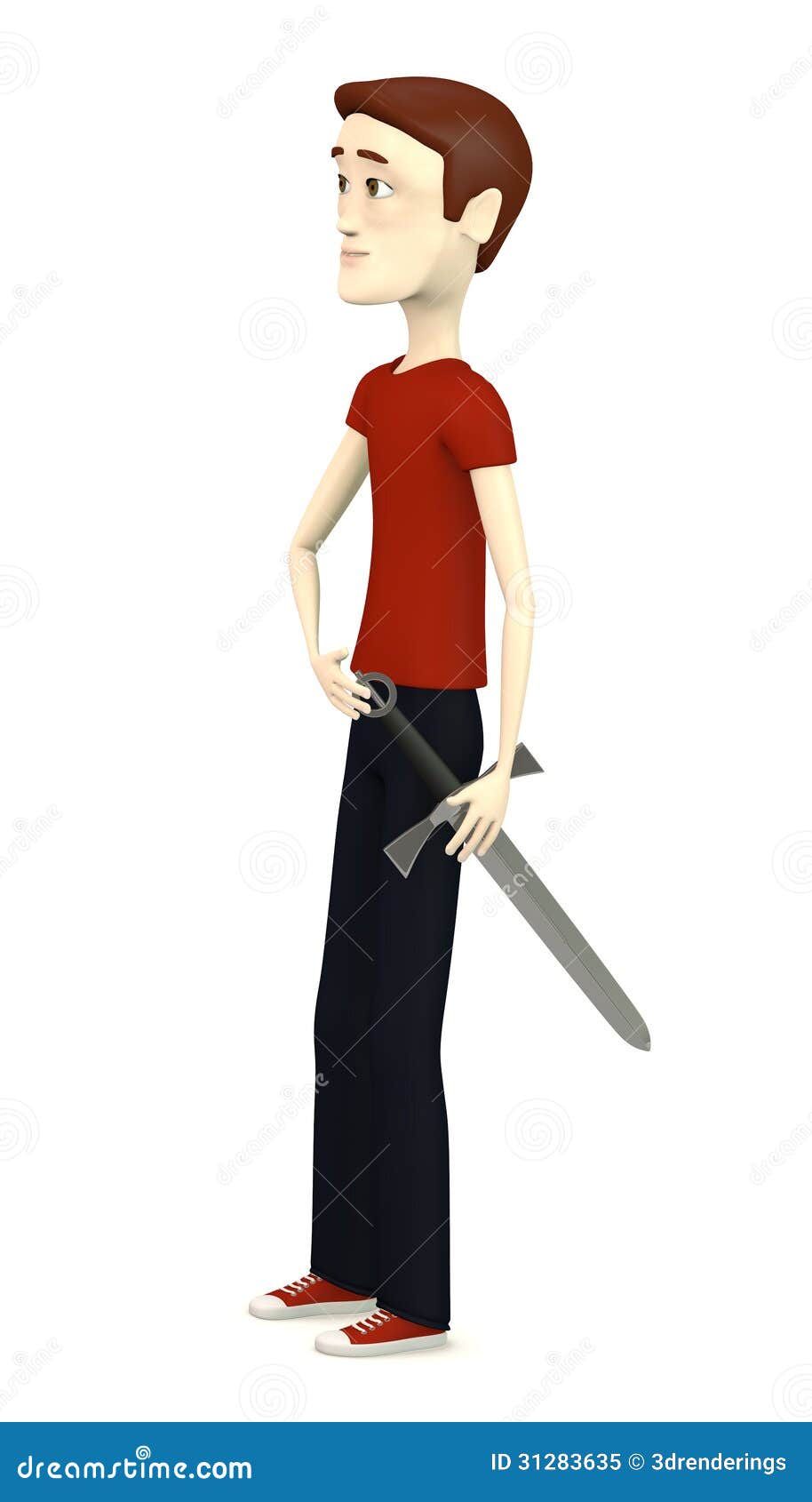 Cartoon man with dagger stock illustration. Illustration of blade ...