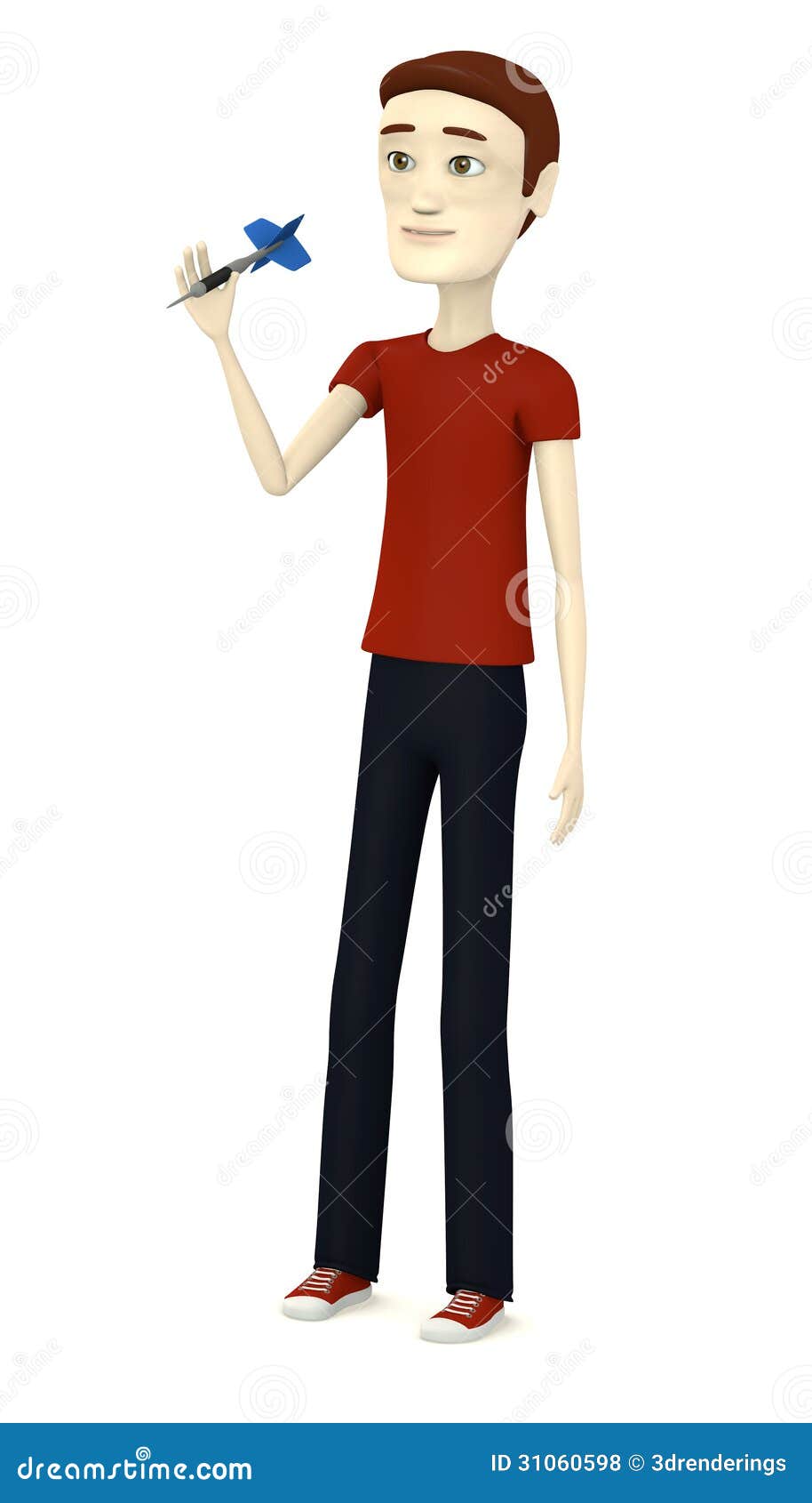 Cartoon man with dart stock illustration. Illustration of toon - 31060598