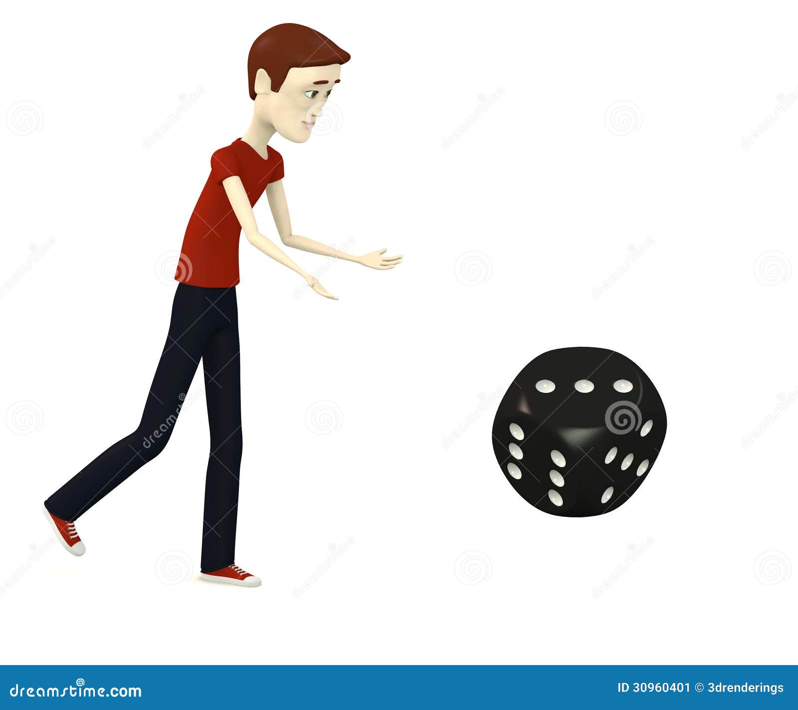 Cartoon man with dice stock illustration. Illustration of dice - 30960401
