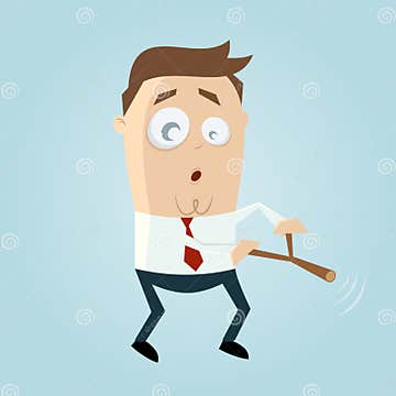 Cartoon man is dowsing stock vector. Illustration of funny - 33361049