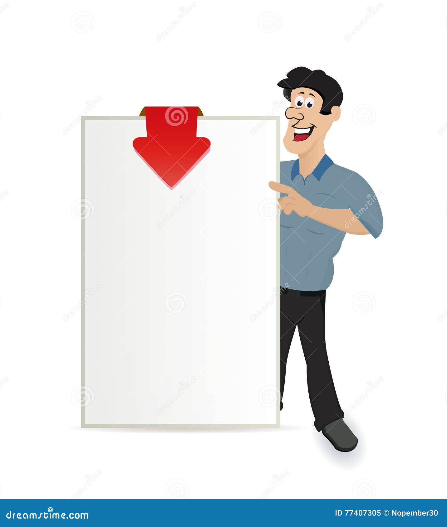 Cartoon Man with Empty Banner Stock Vector - Illustration of empty ...