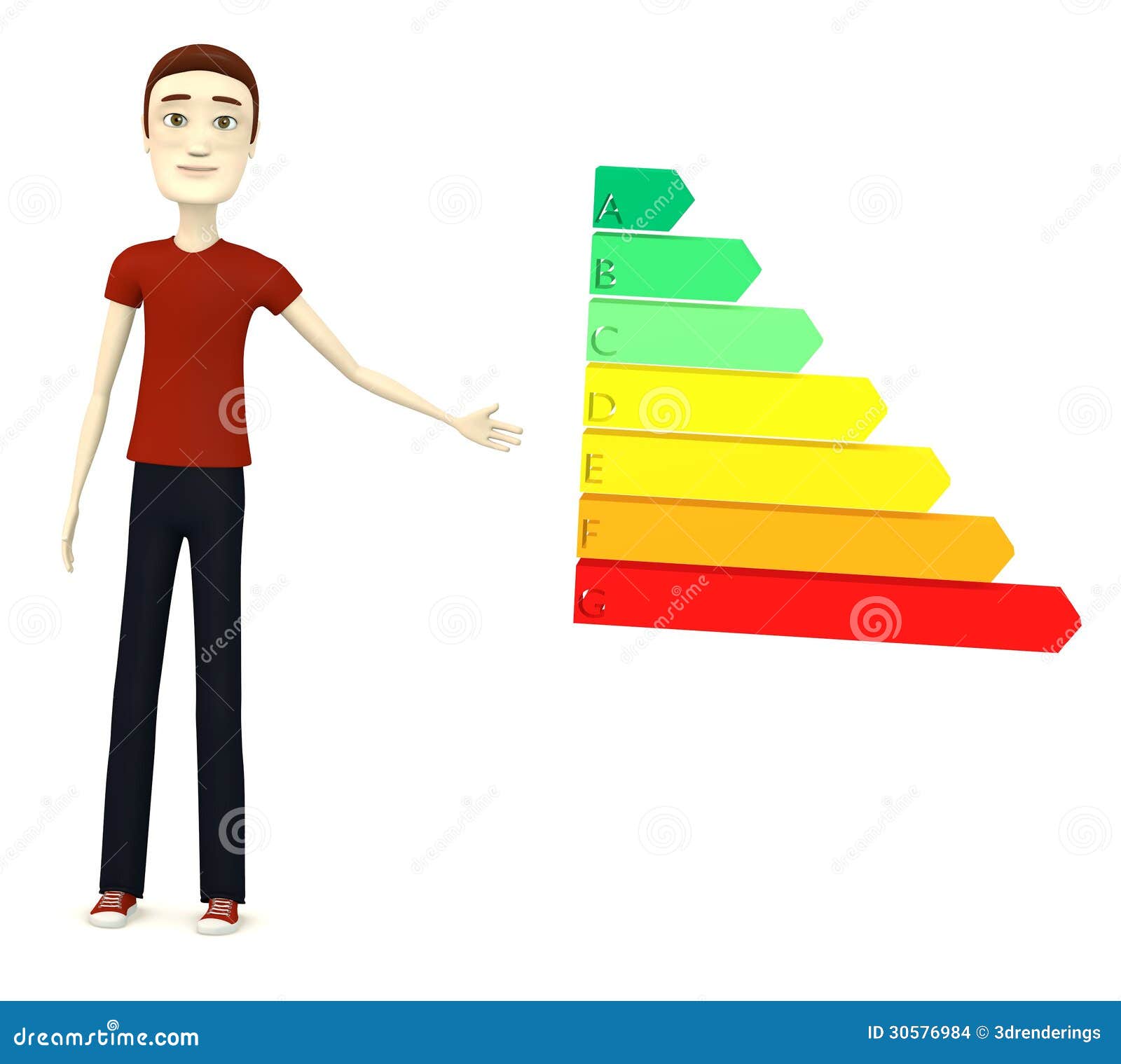 Cartoon Man with Energy Graph Stock Illustration - Illustration of sign ...