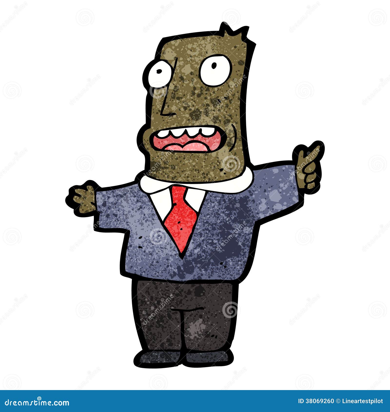 Cartoon Man Explaining His Point Stock Vector - Illustration of grunge ...