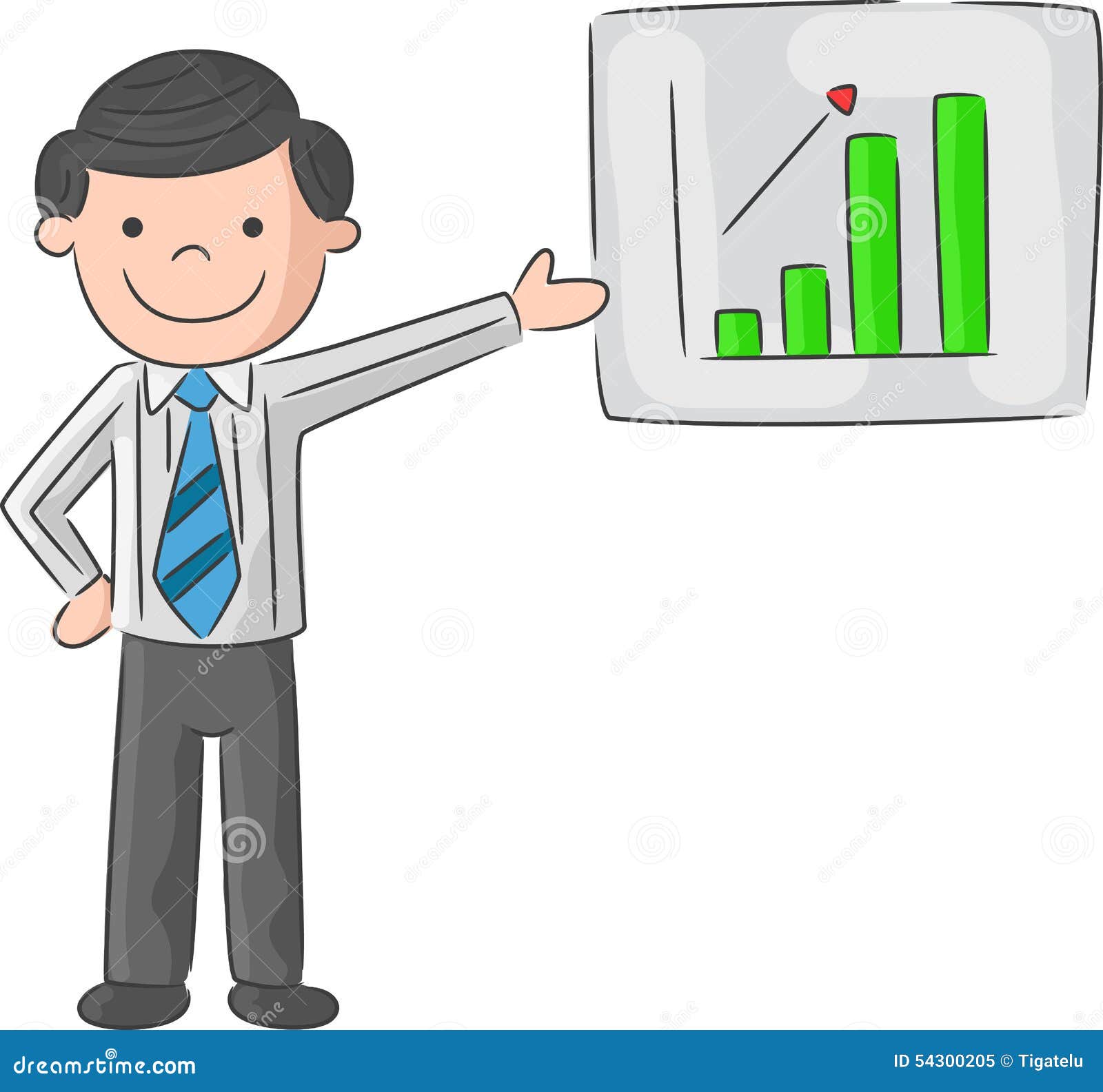 Cartoon Man is Explaining the Presentation Stock Vector - Illustration ...
