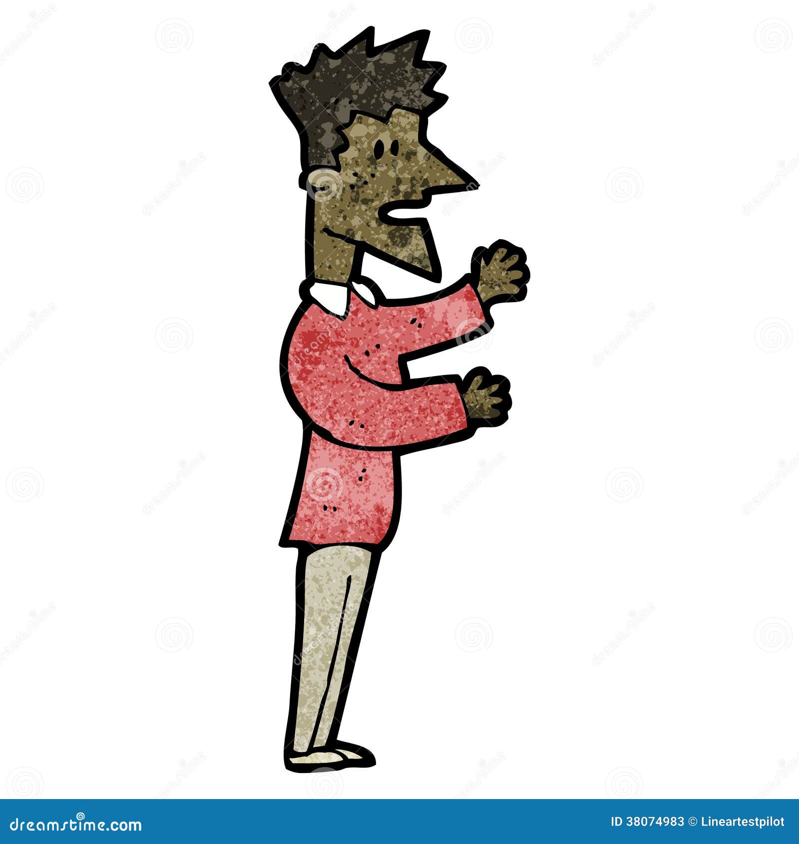 Cartoon man explaining stock illustration. Illustration of grunge ...