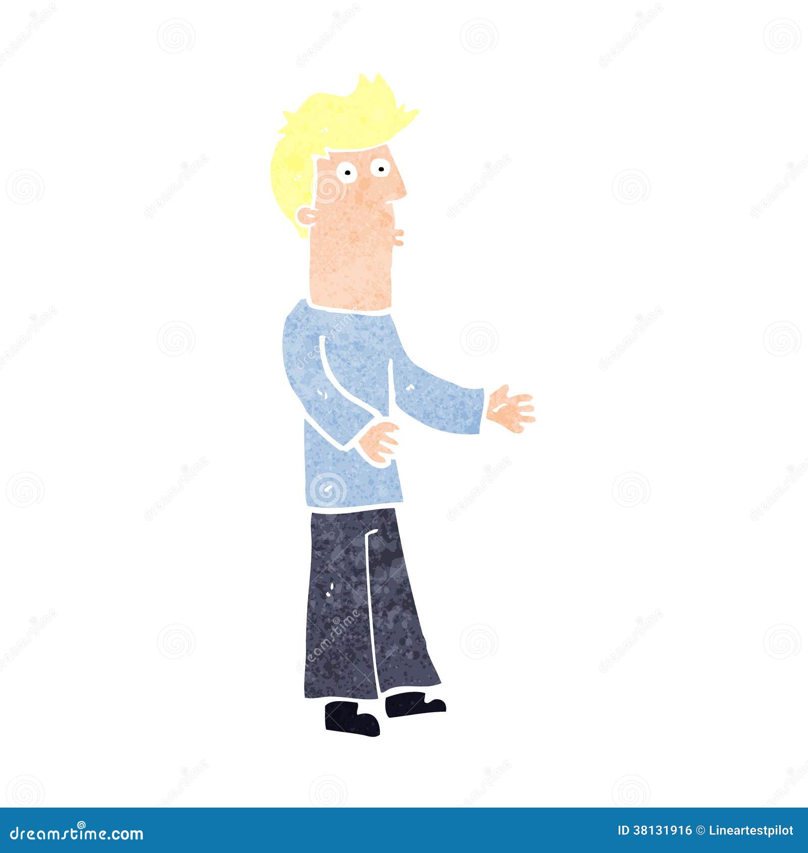 Cartoon man explaining stock illustration. Illustration of retro - 38131916
