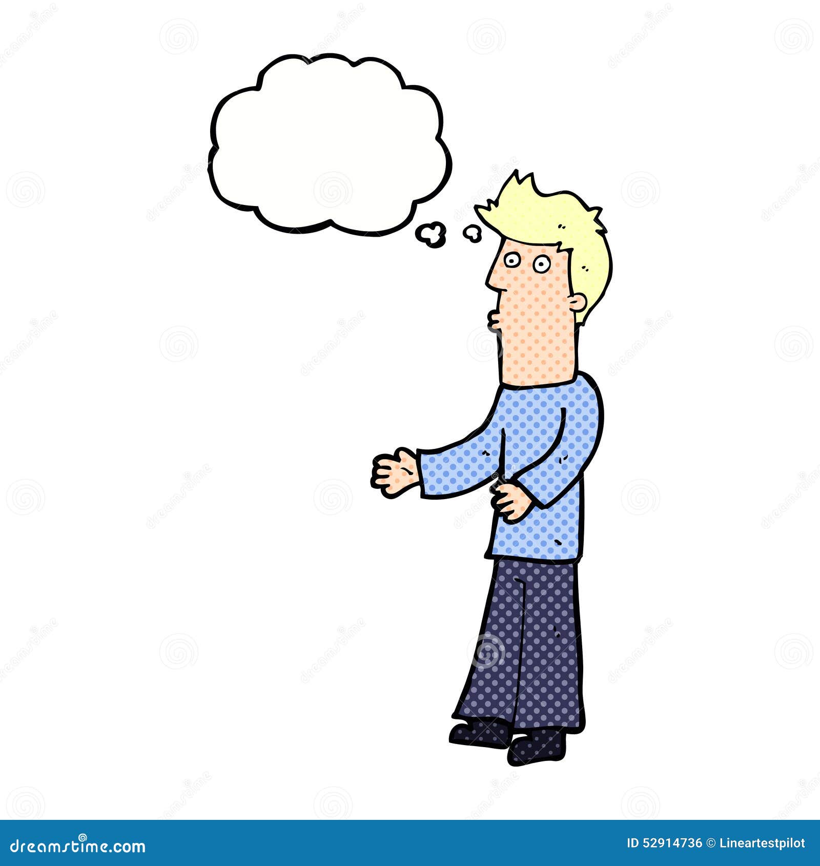 Cartoon Man Explaining with Thought Bubble Stock Illustration ...