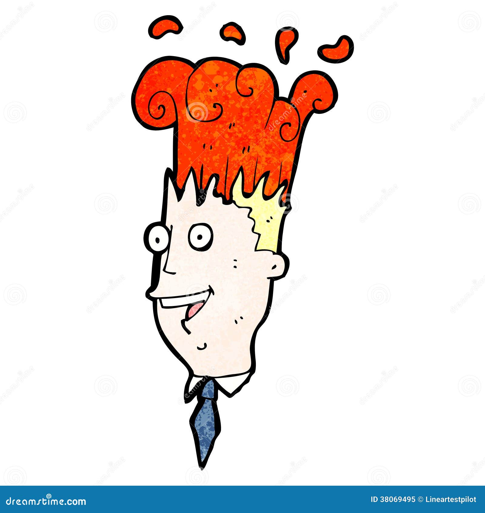 Cartoon Man with Exploding Head Stock Vector - Illustration of excited ...