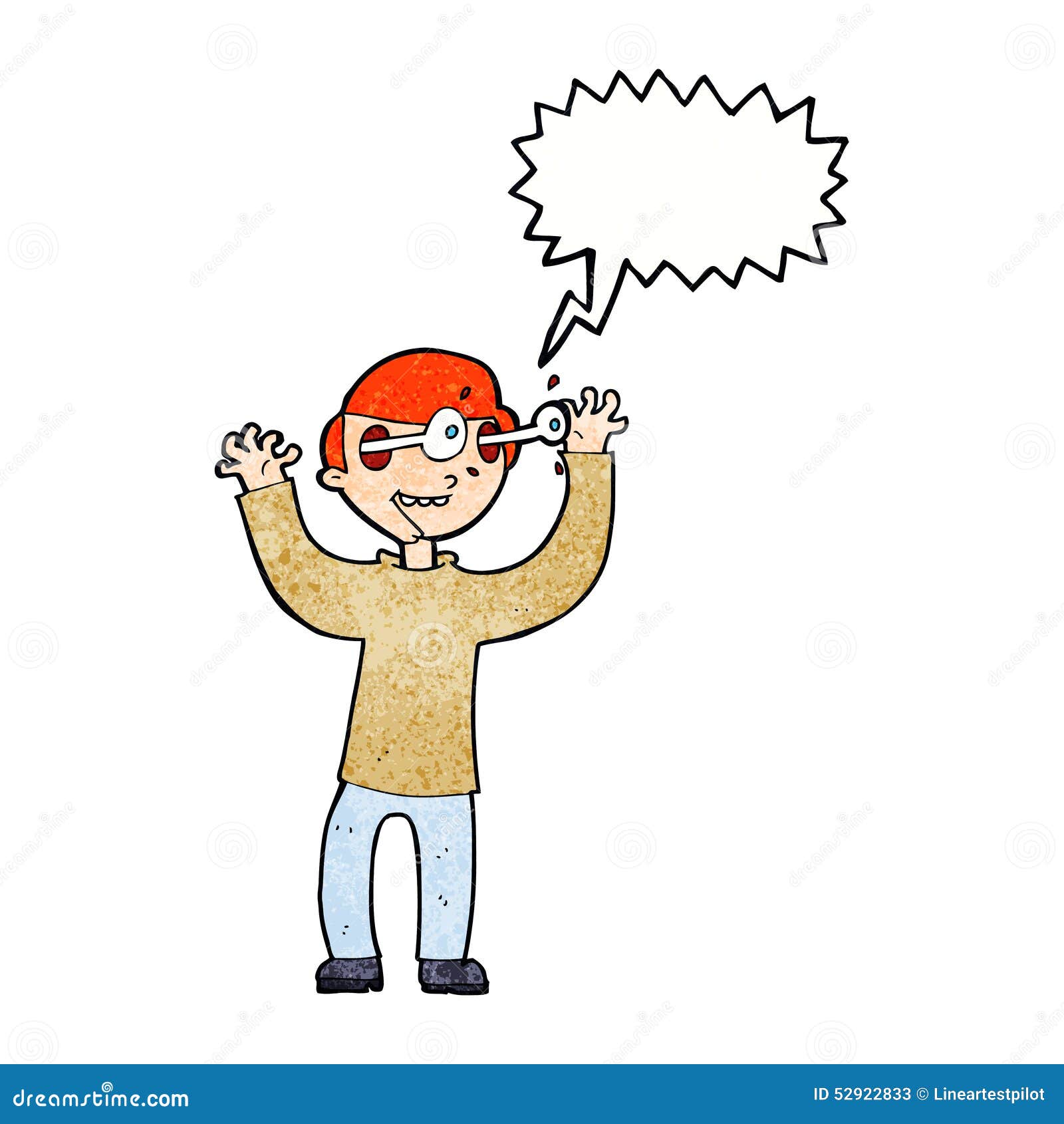 Cartoon Man with Eyes Popping Out of Head with Speech Bubble Stock ...