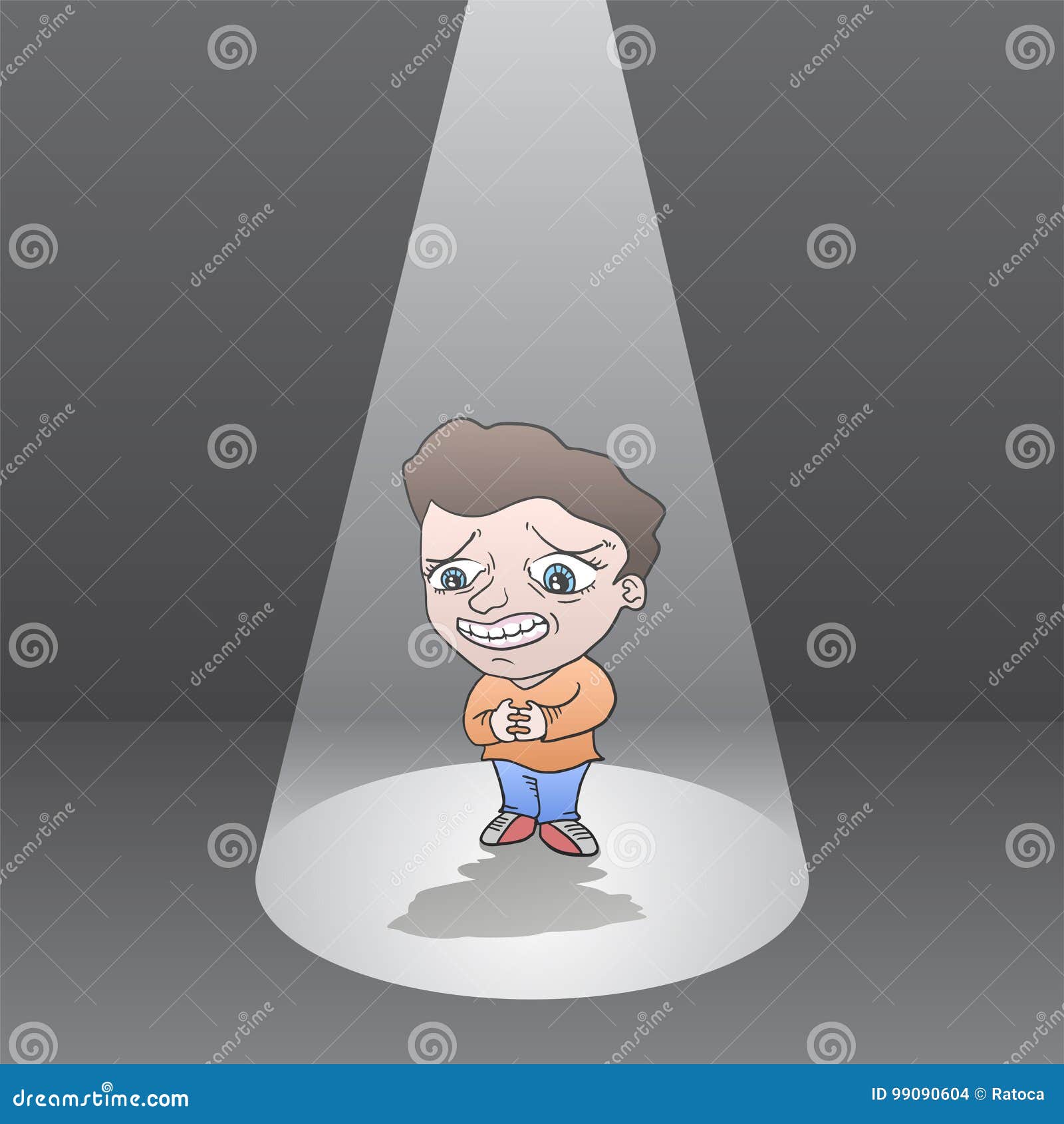 Cartoon man in focus light stock vector. Illustration of shadow - 99090604