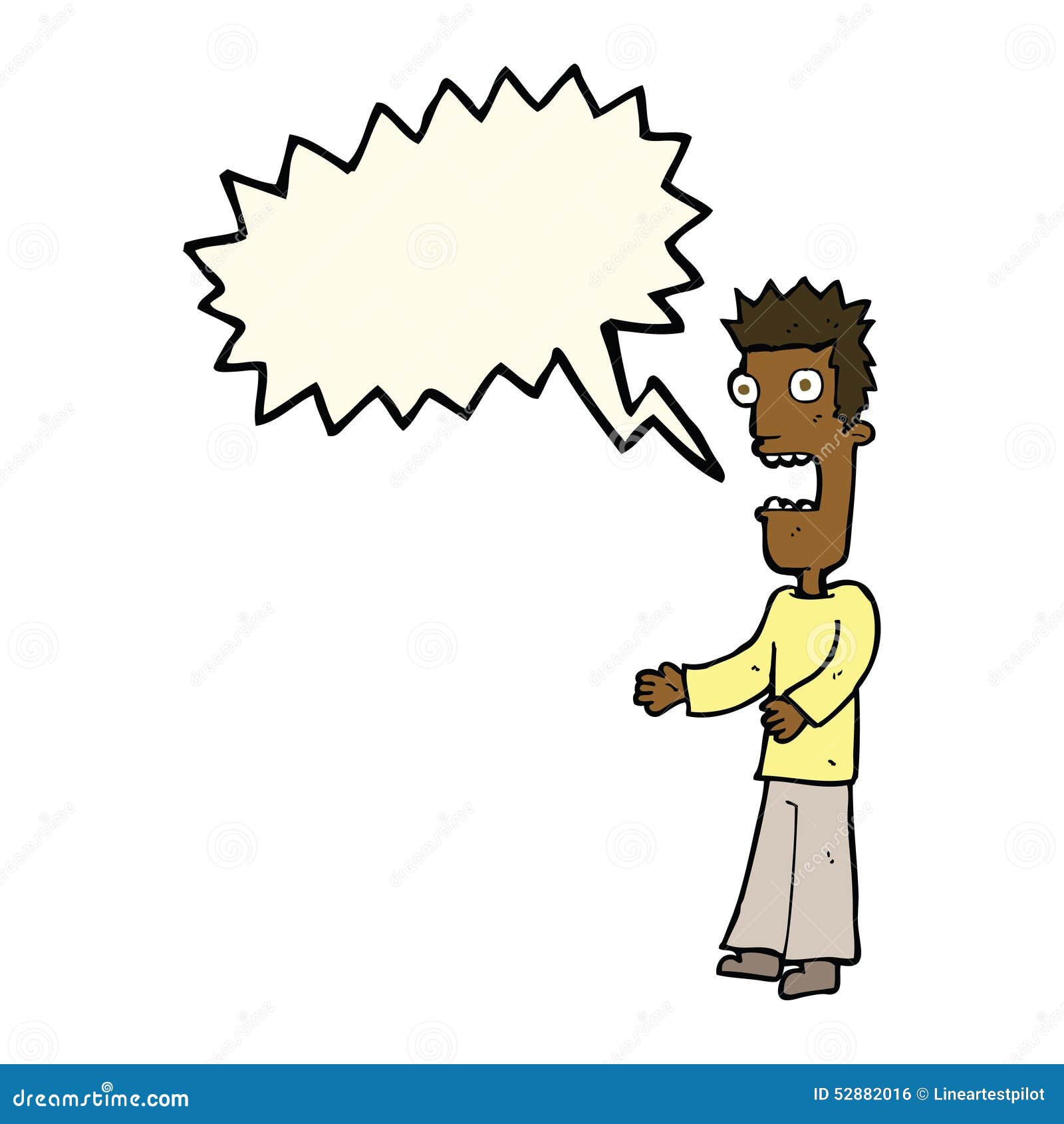 Cartoon Man Freaking Out with Speech Bubble Stock Illustration ...