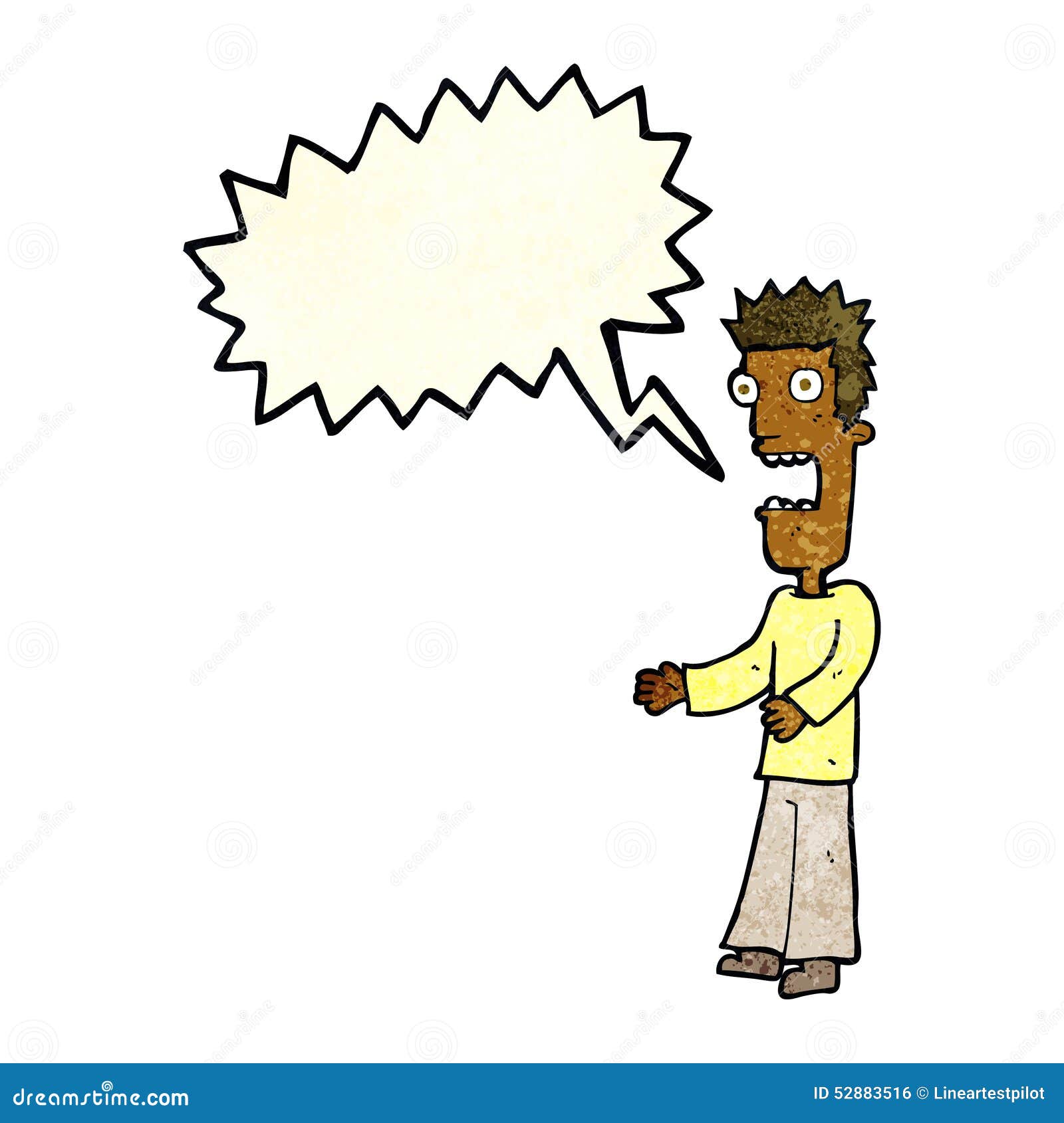 Cartoon Man Freaking Out with Speech Bubble Stock Illustration ...