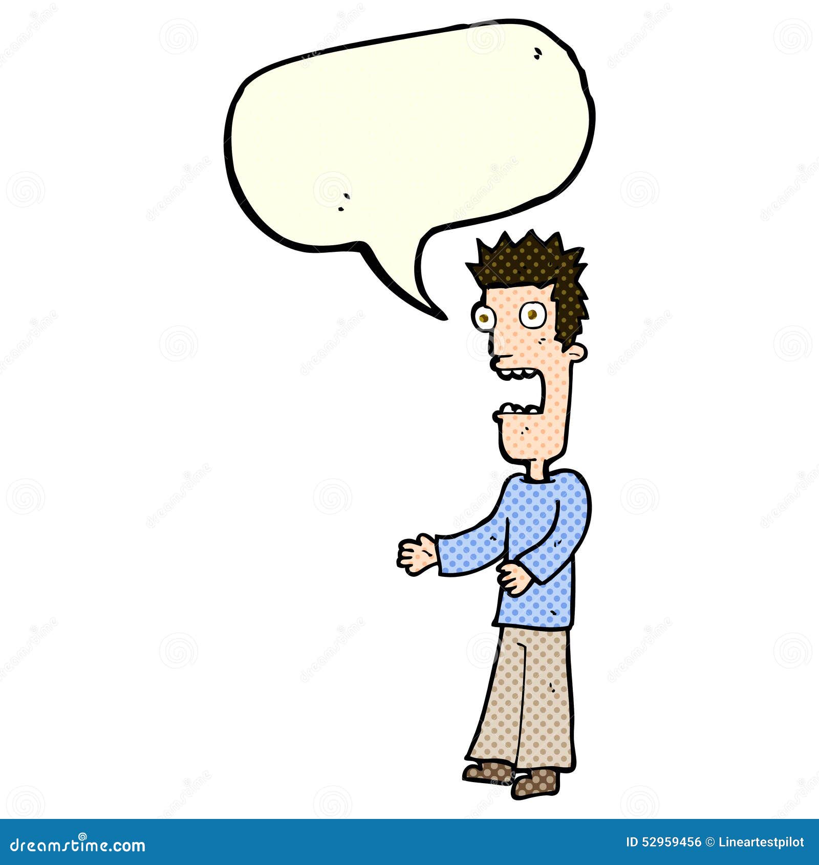 Cartoon Man Freaking Out with Speech Bubble Stock Illustration ...