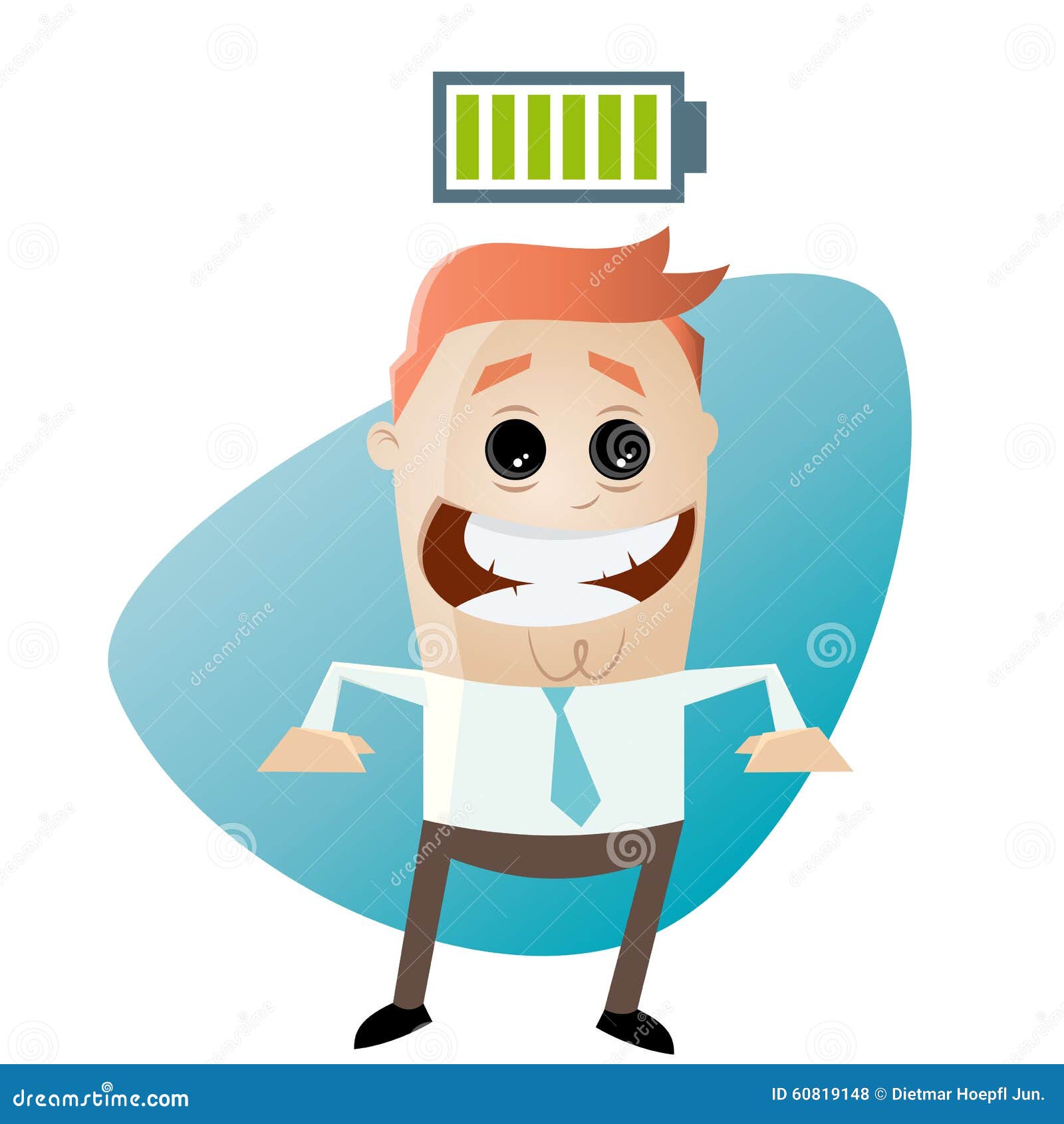 Cartoon Man with Full Battery Stock Vector - Illustration of motif ...