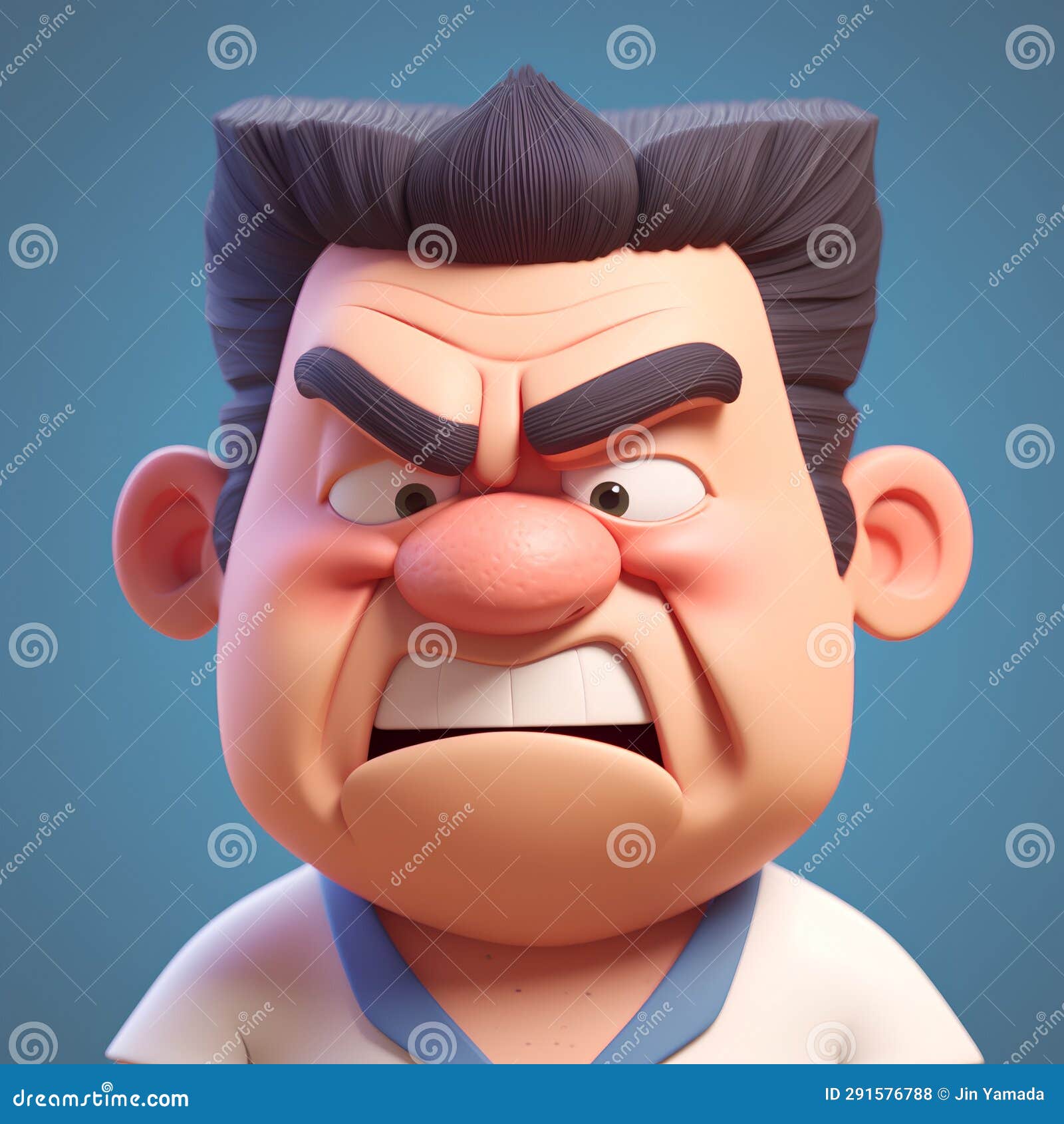 Cartoon Man with a Funny Expression on His Face. 3d Illustration Stock ...
