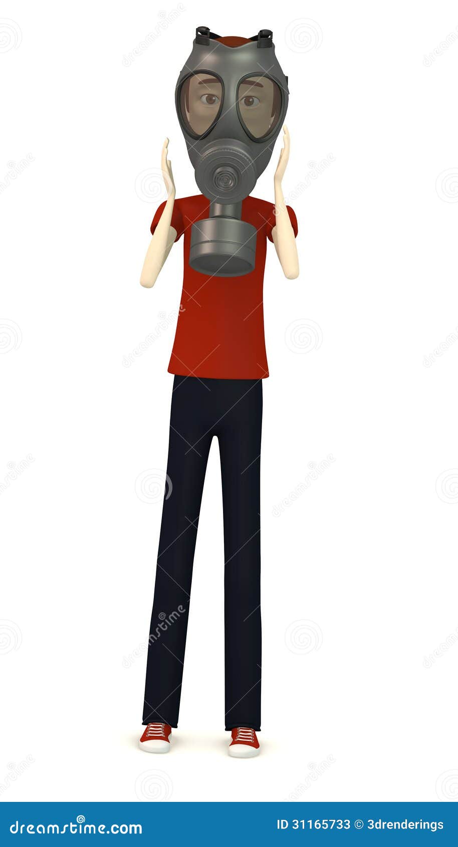 Cartoon man with gas mask stock illustration. Illustration of female ...