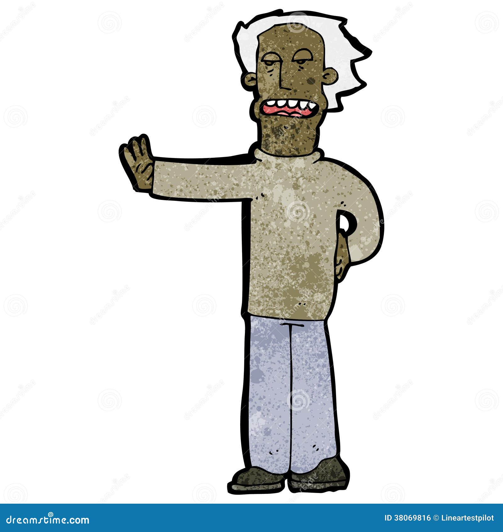 Cartoon Man Gestureing Stop Stock Vector - Illustration of silly, hand ...